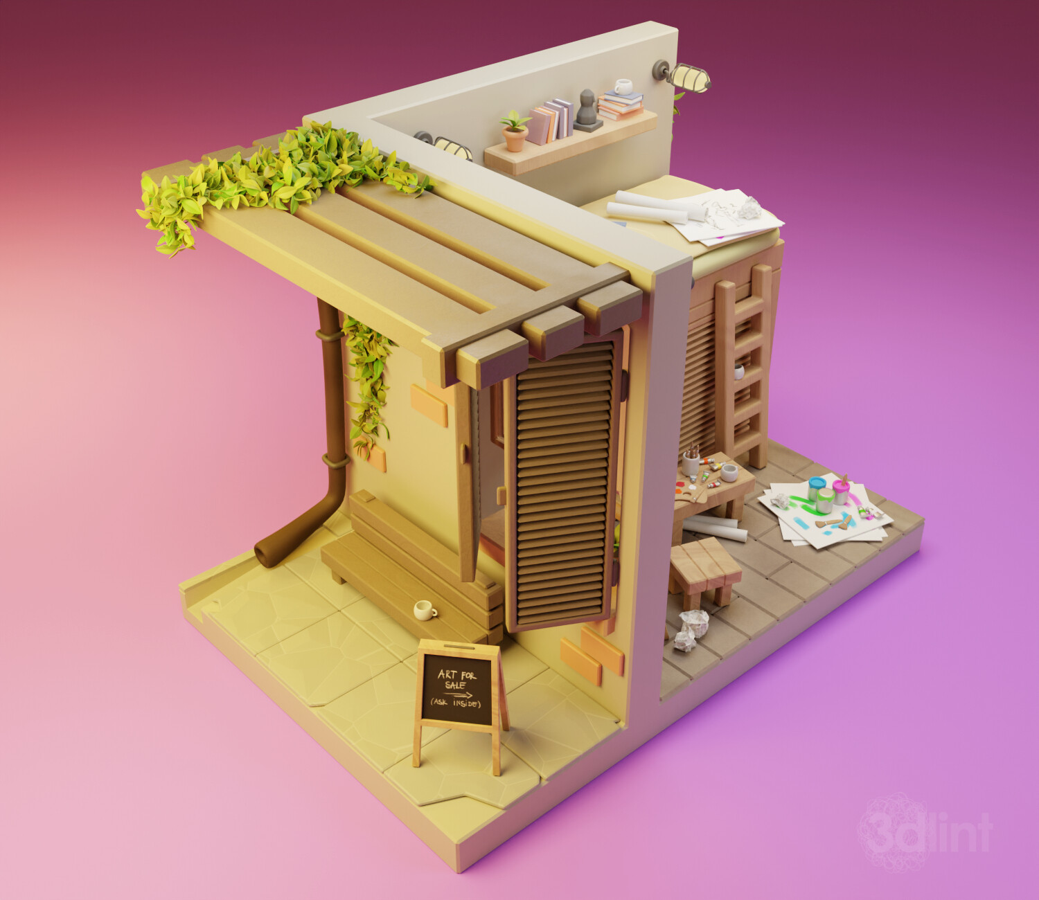 Verica Hupe (3dlint) - Mini Art Studio (Blender 3D)