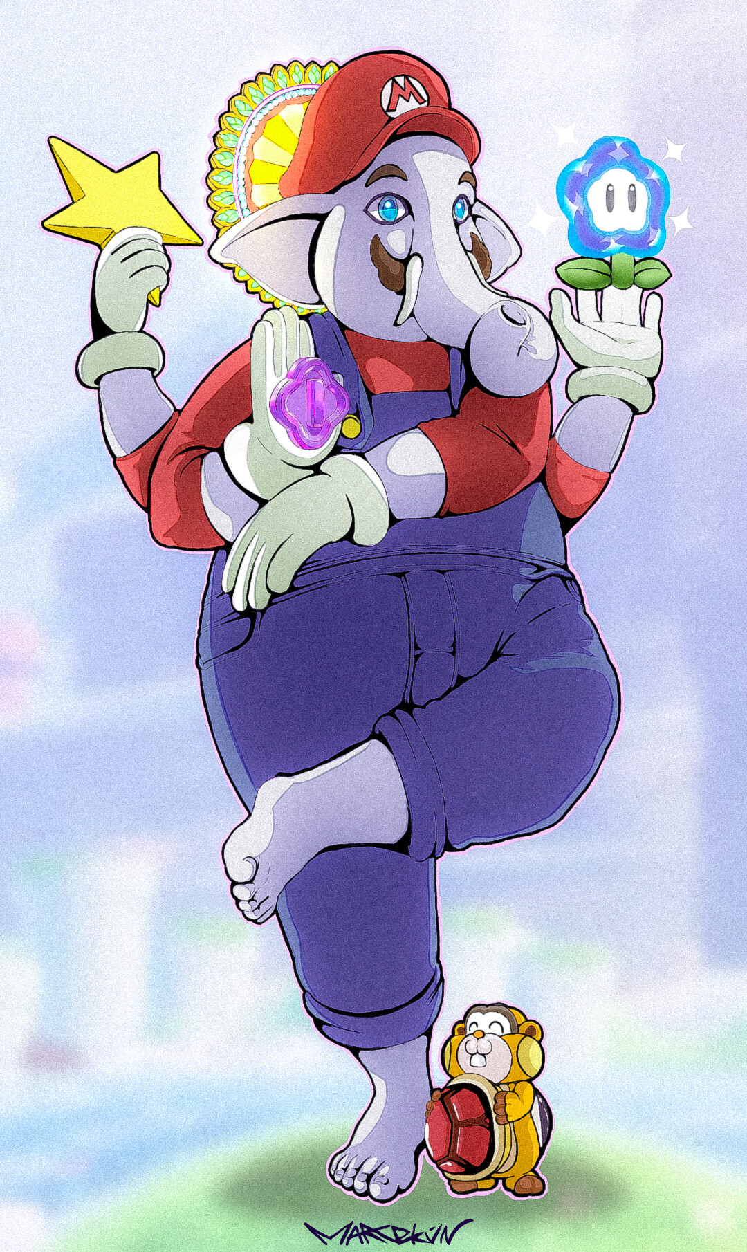 ArtStation - Mario elephant super saiyajin