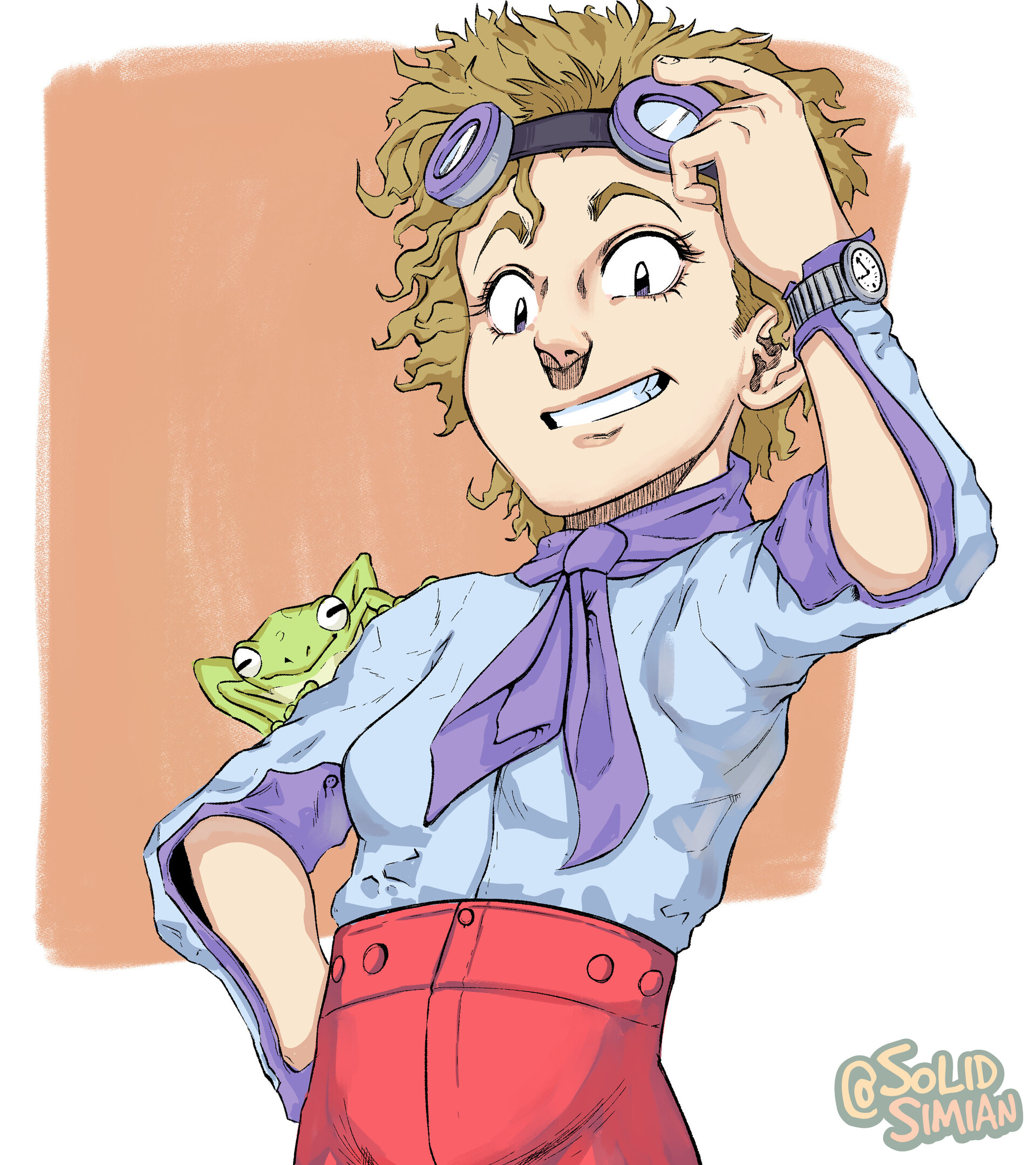 ArtStation - Inventor lady and her frog pal