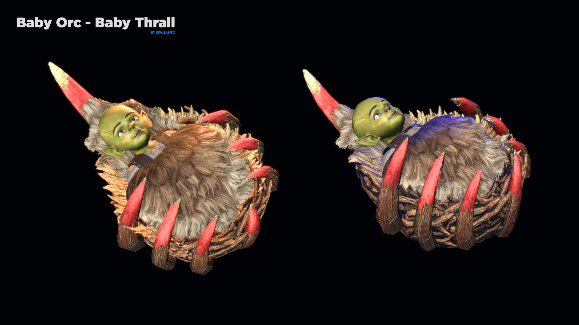 Sev Llanto - Baby Thrall - Baby Orc Warcraft III Reforged