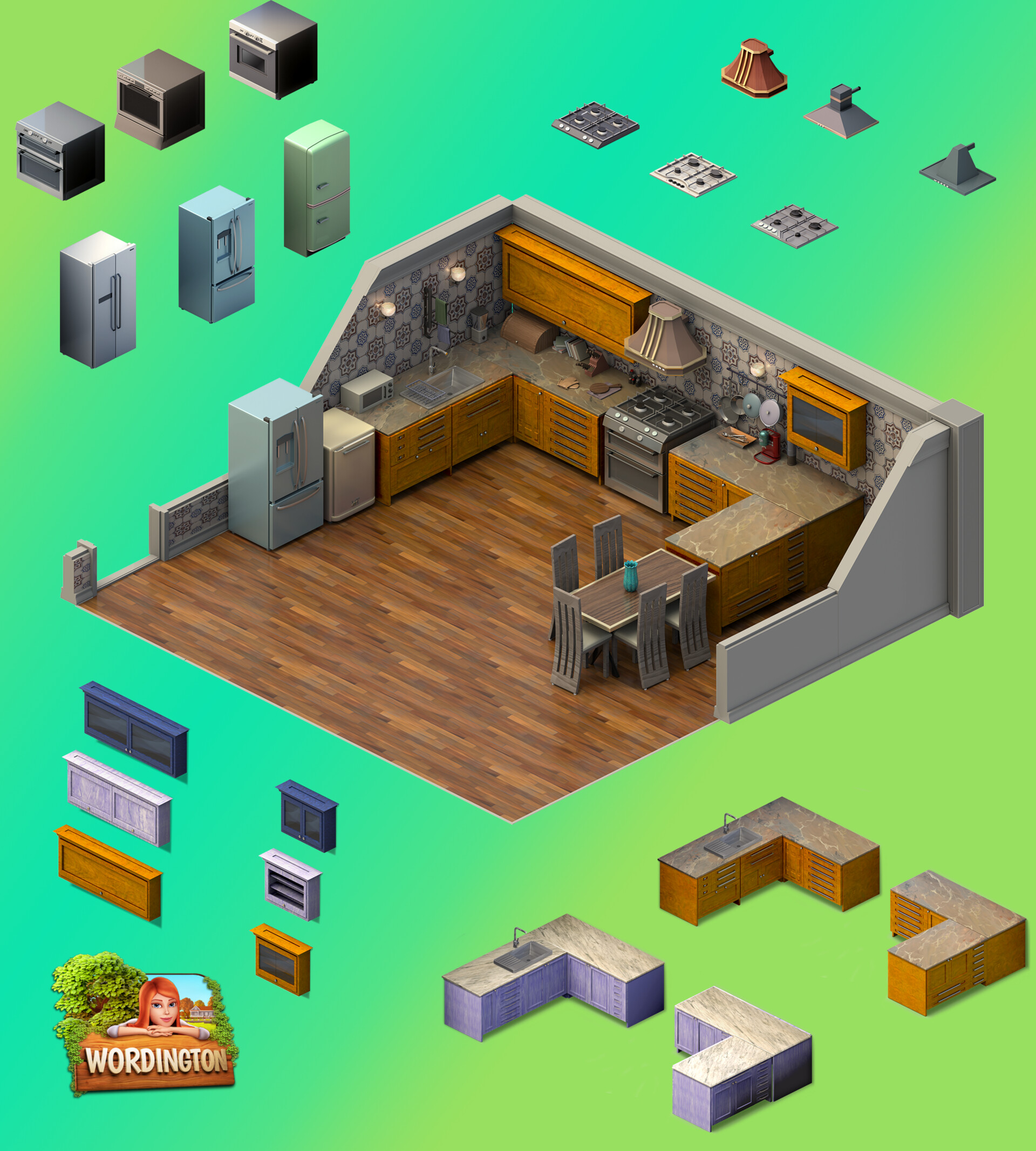 ArtStation - Isometric Kitchen 3D/2D Asset Qiiwi Games(Mobile game ...