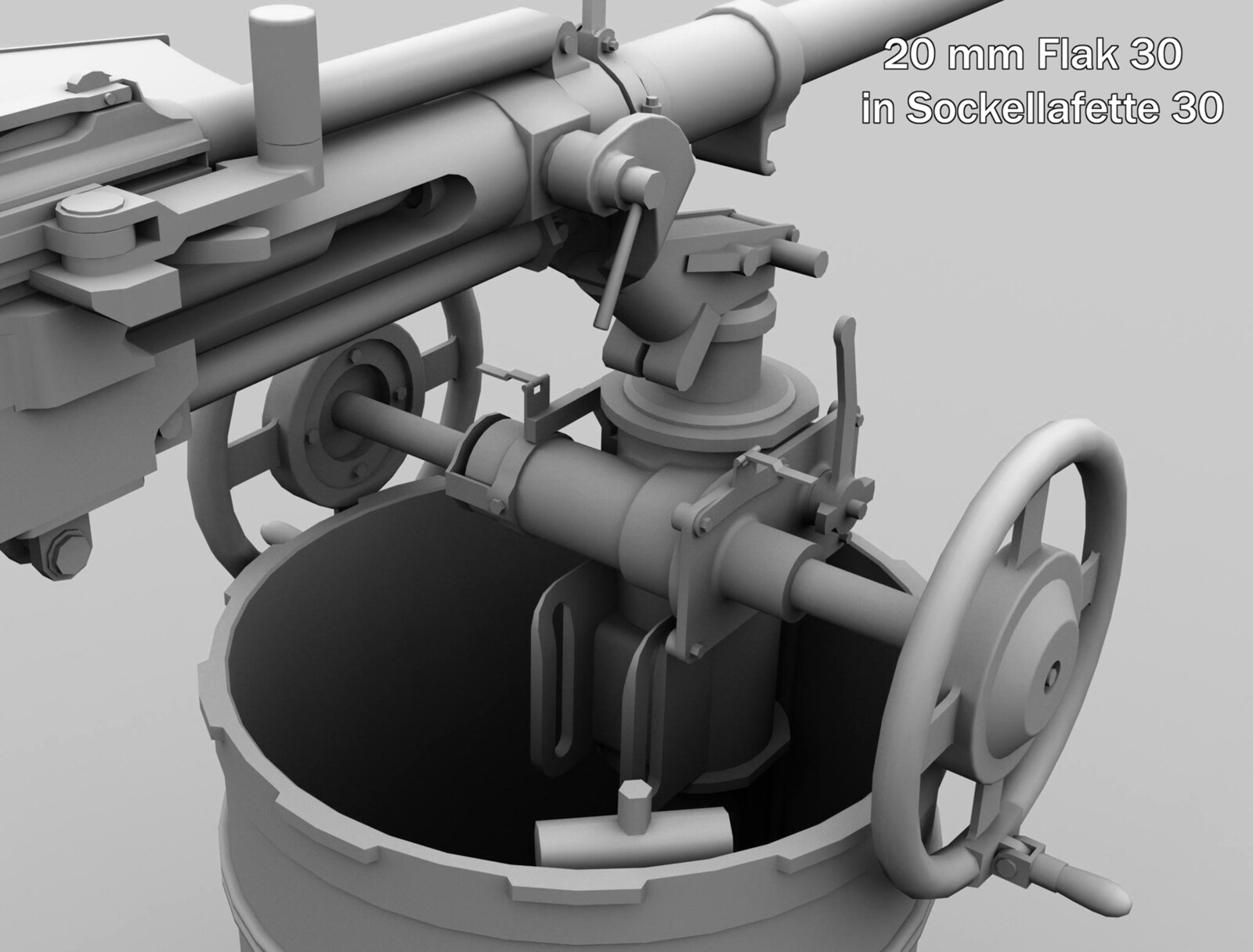 Barbu Gabriel - 20 mm Flak 30 in Sockellafette 30