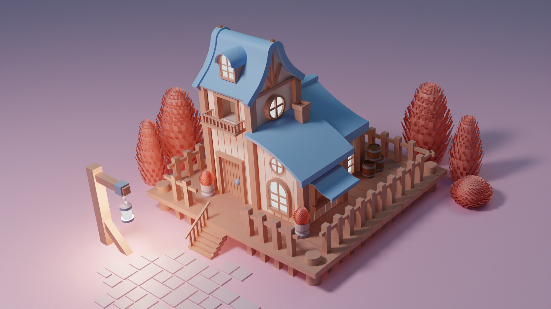 ArtStation - House 3d in Blender