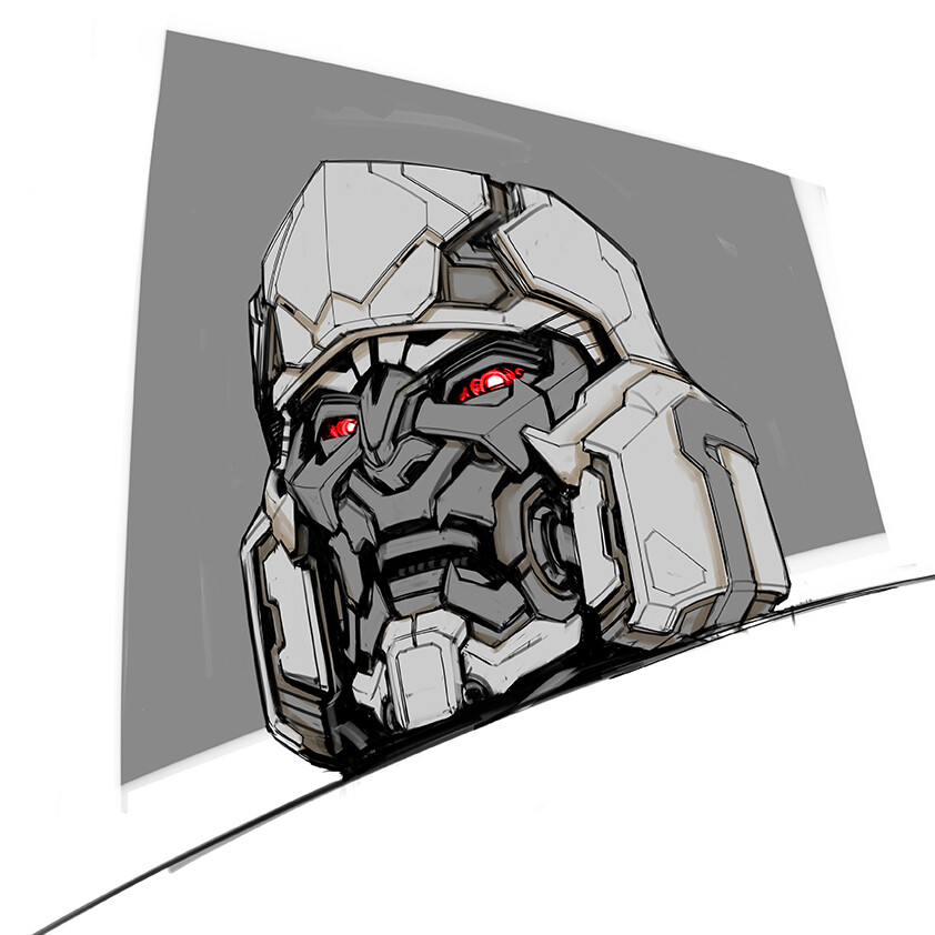 Megatron Face Drawing