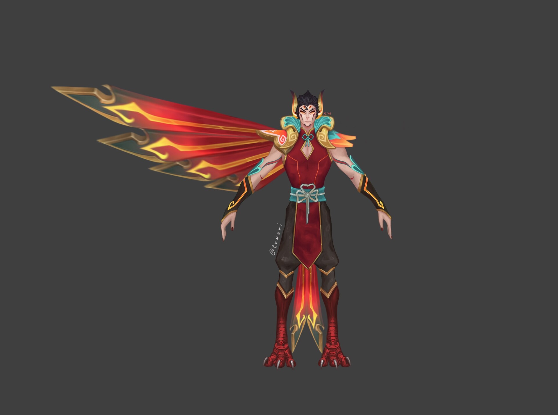 ArtStation - Brave Phoenix Rakan concept + Splash art study