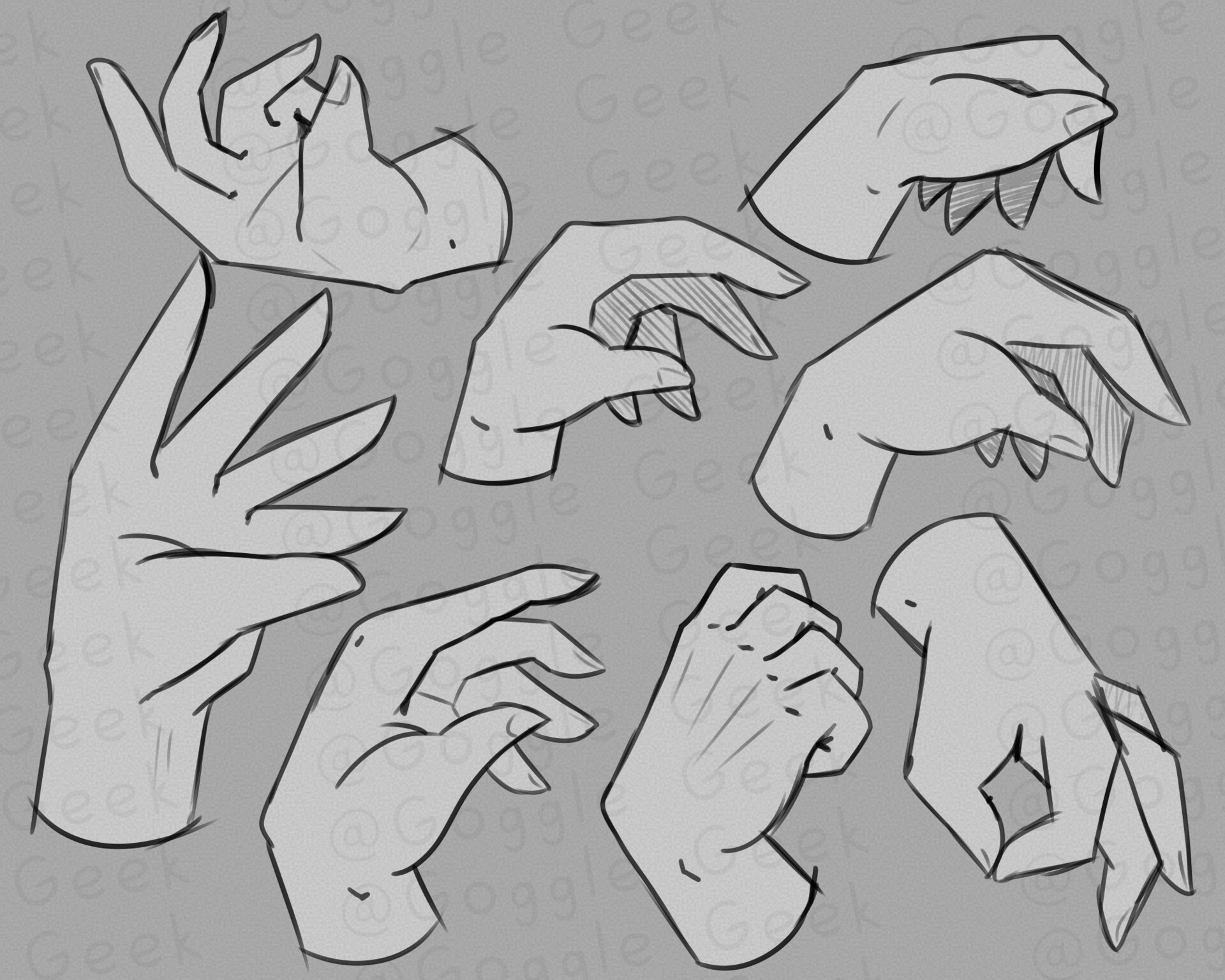 Anime Hand Drawing Reference