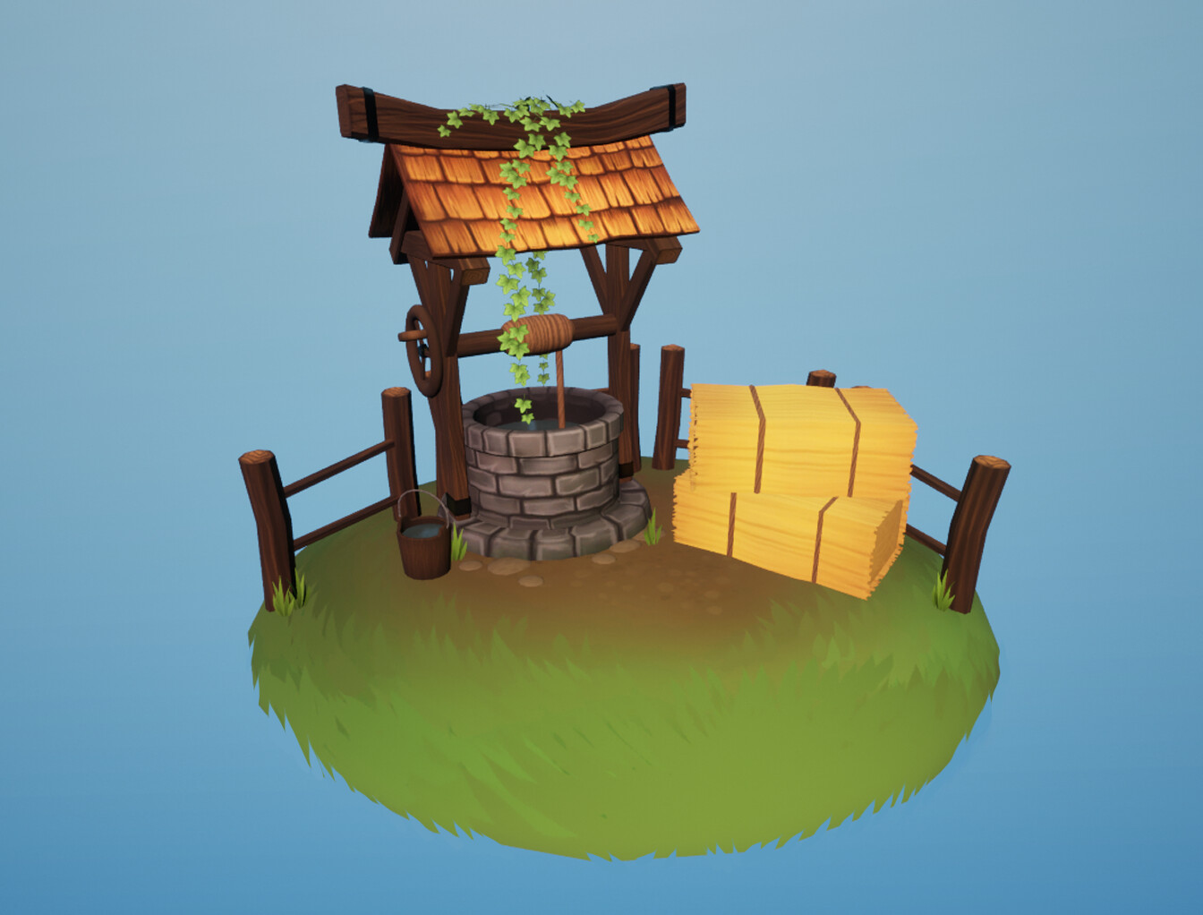 ArtStation - Stylized cute well