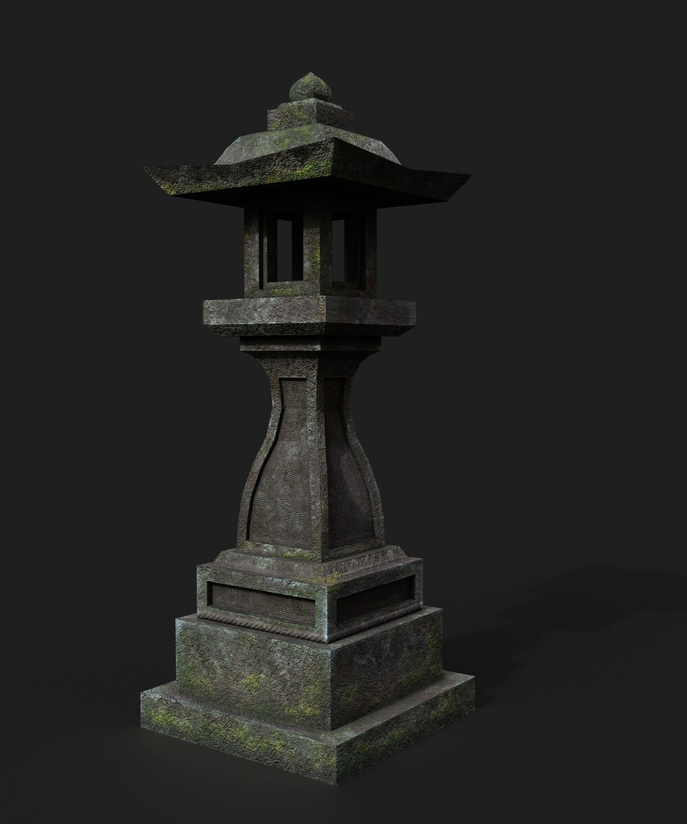 ArtStation - Stone Japanese Lantern
