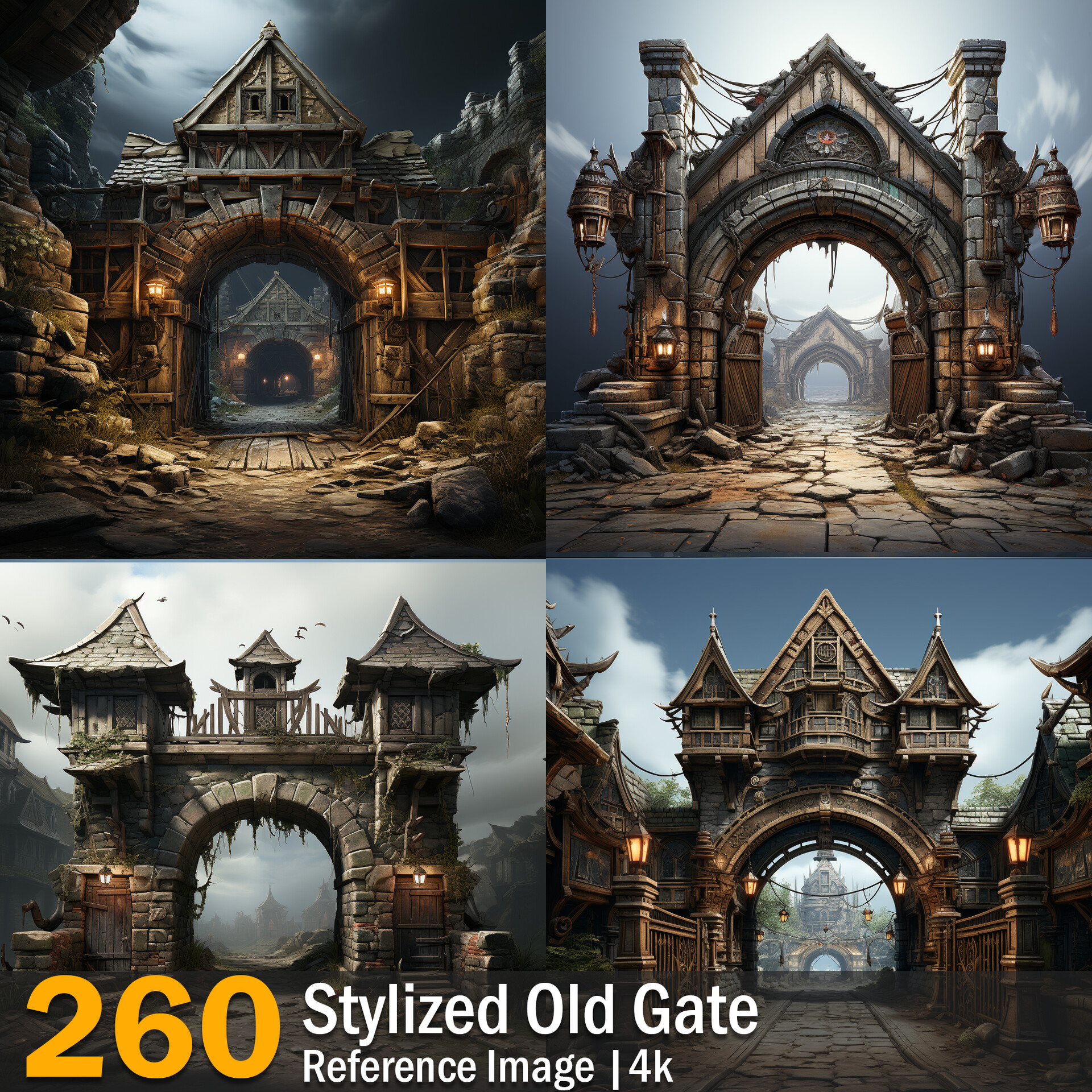 ArtStation - Stylized Old Gate | Reference Images | 4K