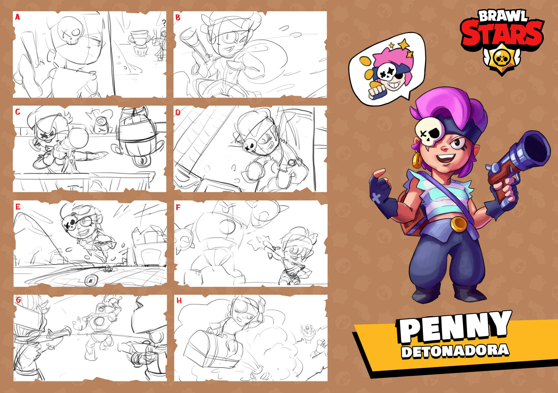 how to draw brawl stars penny