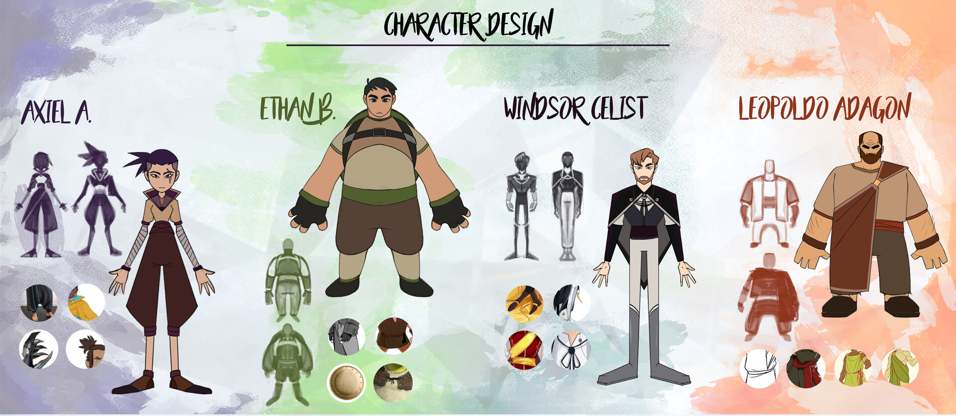 ArtStation - Secondary characters design process