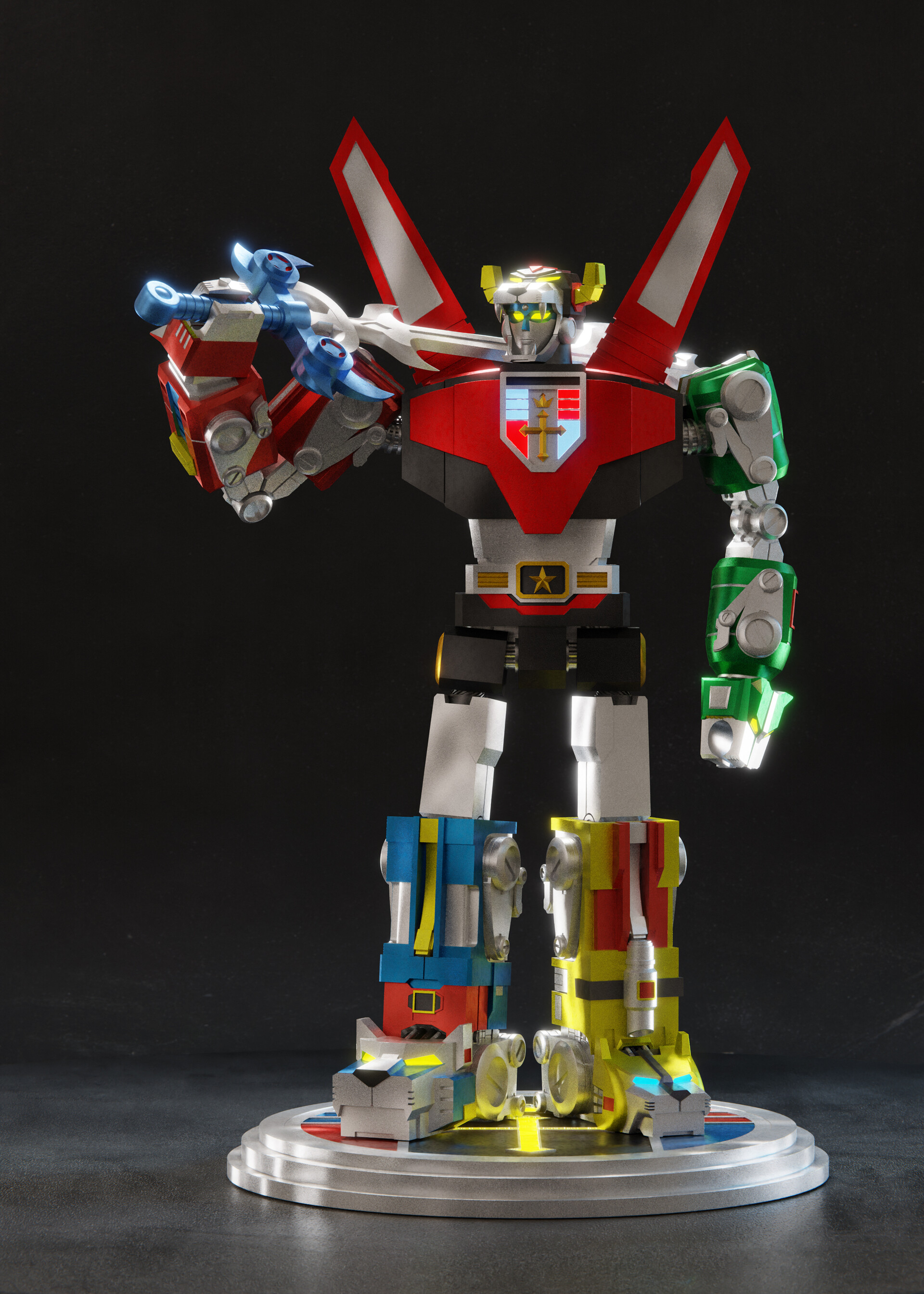 ArtStation - Voltron Light up LED Statue 3d Sculpt