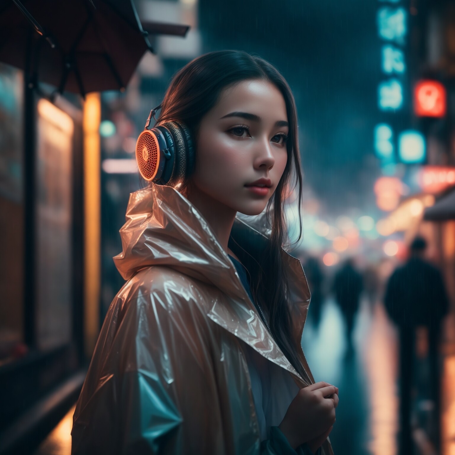 ArtStation - woman on street | raining