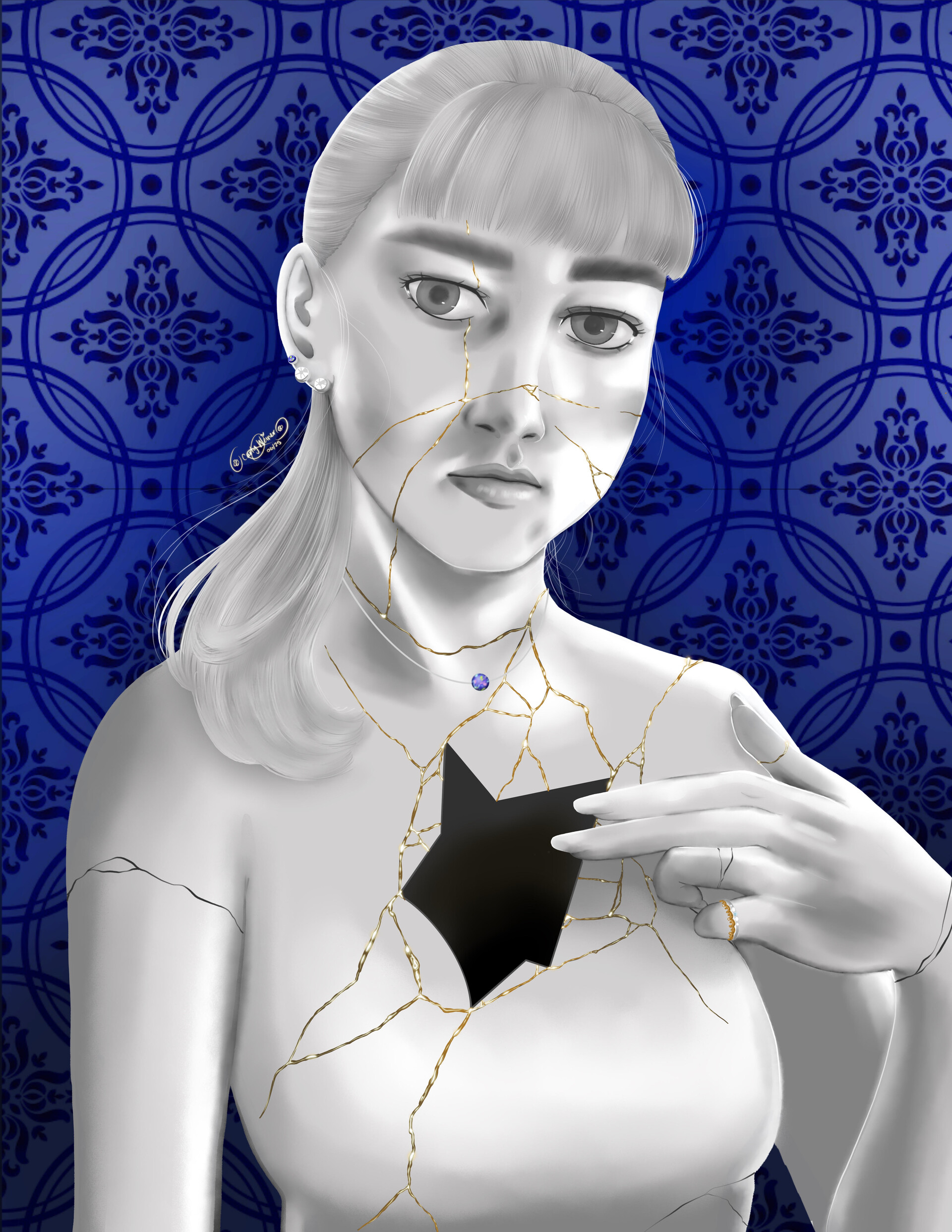 ArtStation - Kintsugi Self Portrait