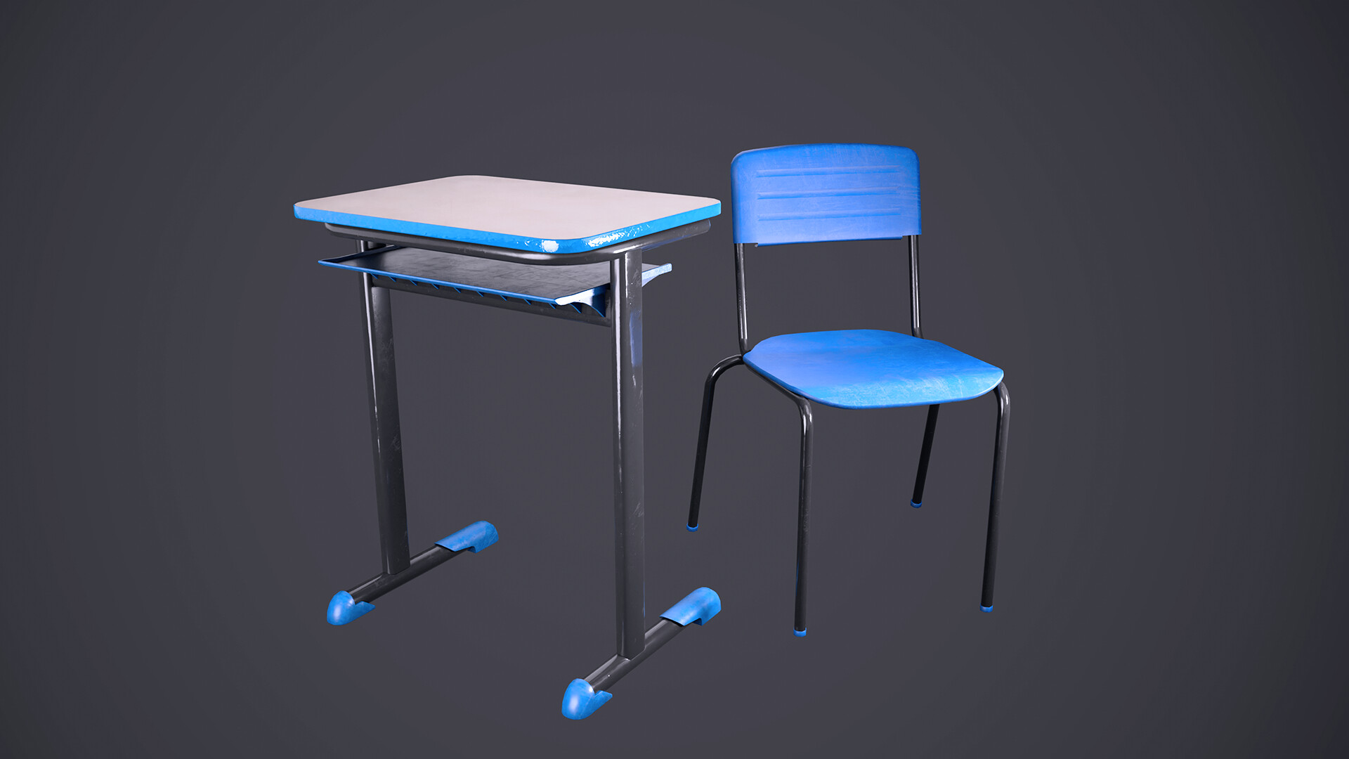 ArtStation - School desk and chair