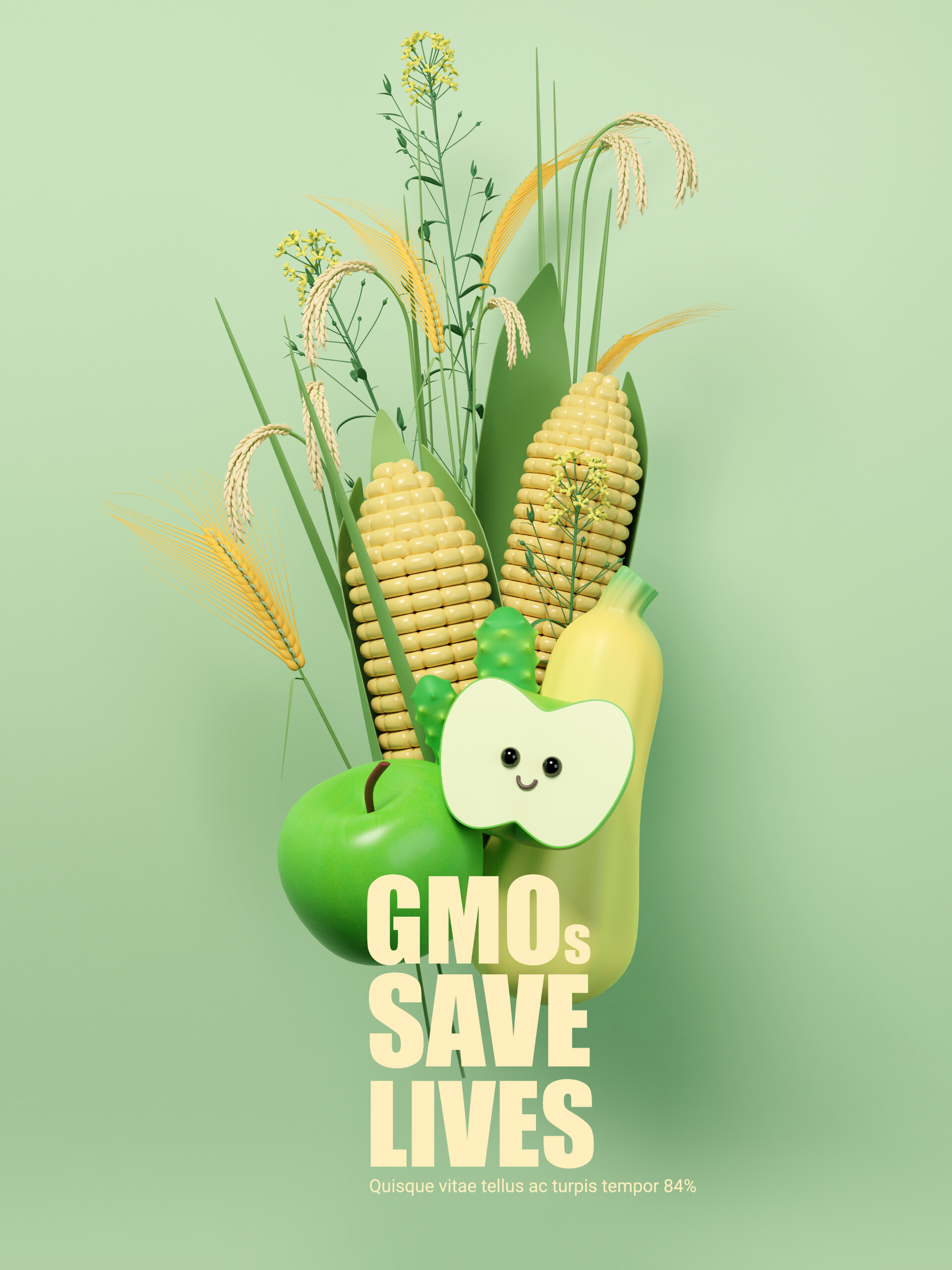 Maria Meinhardt Art - GMOs Save Lives, 3D Illustration