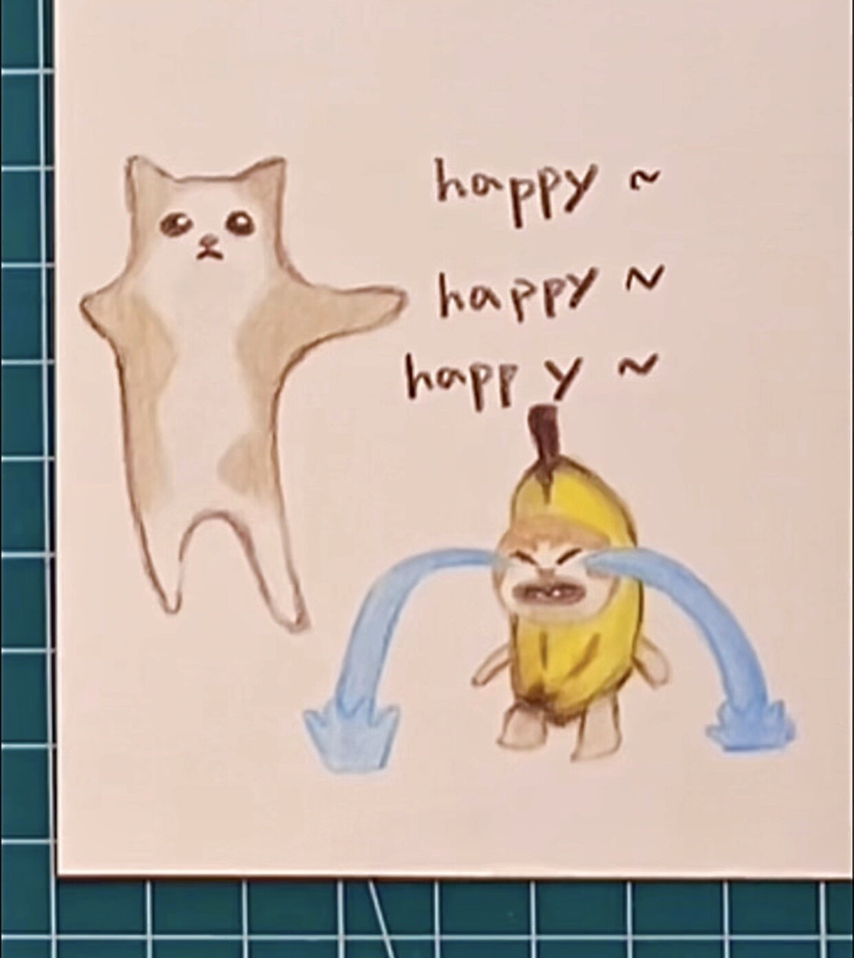 how to draw a happy cat