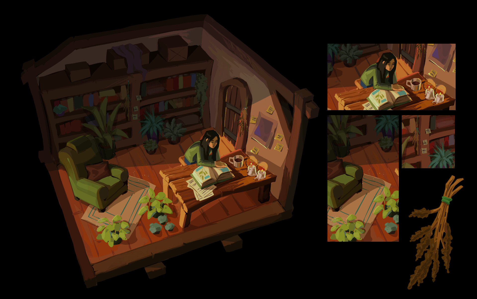 ArtStation - Cozy Book Nook