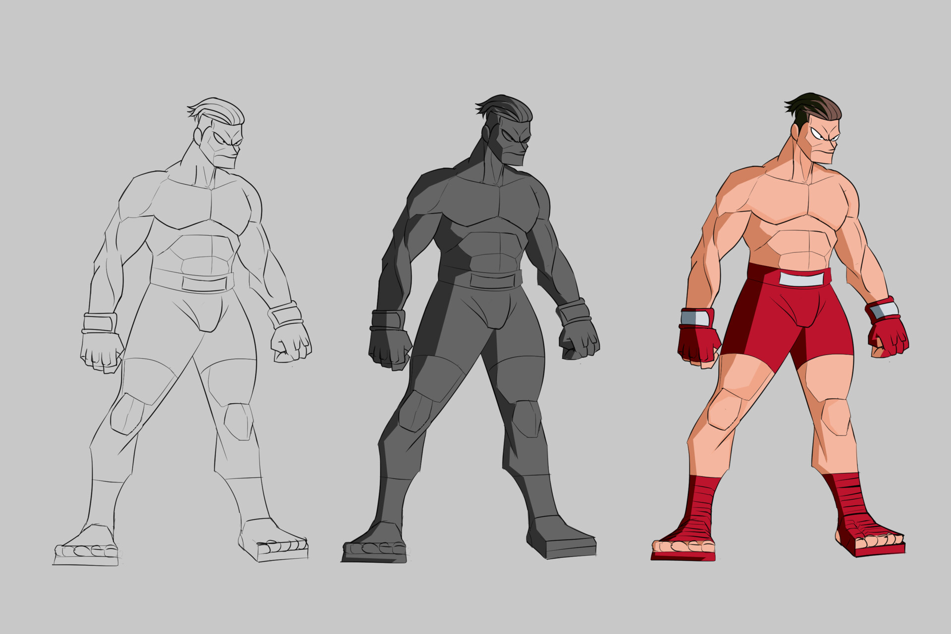 ArtStation - Cartoon Fighter concept