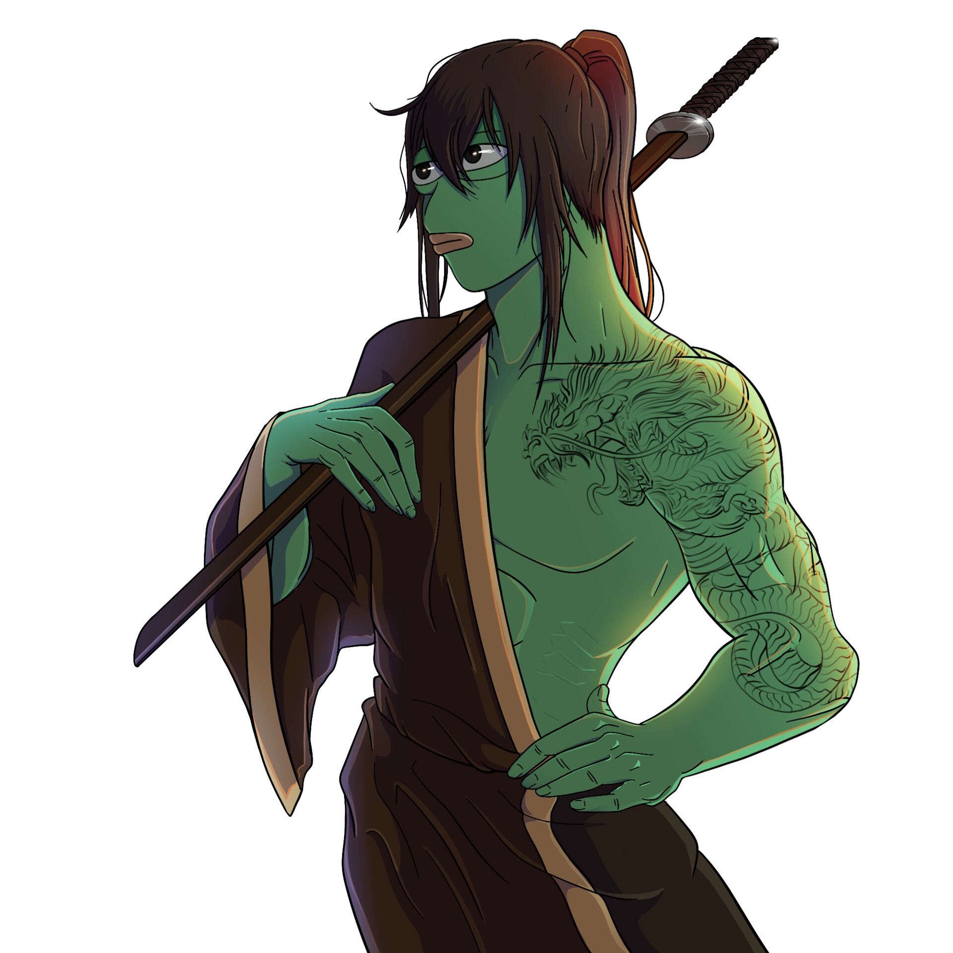 ArtStation - PEPE The Frog samurai meme art