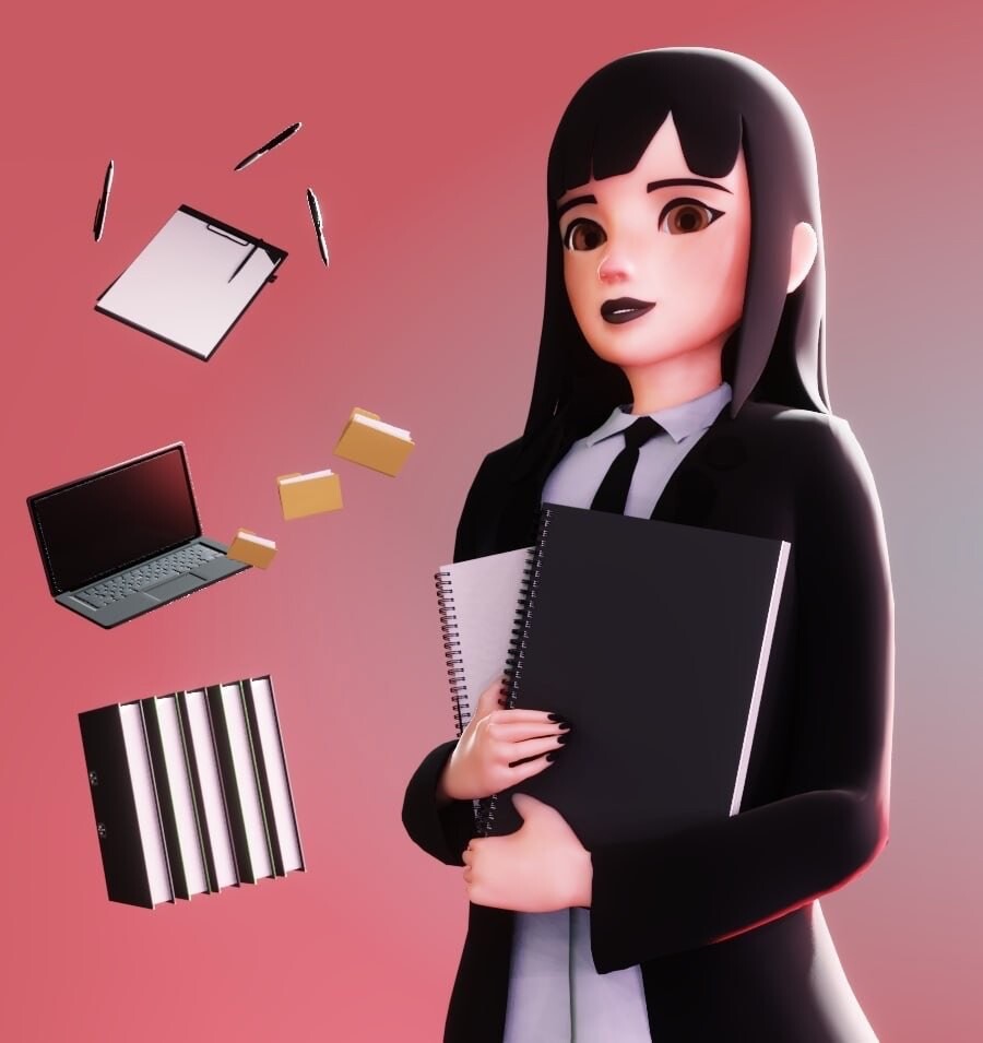 ArtStation - cartoon office girl