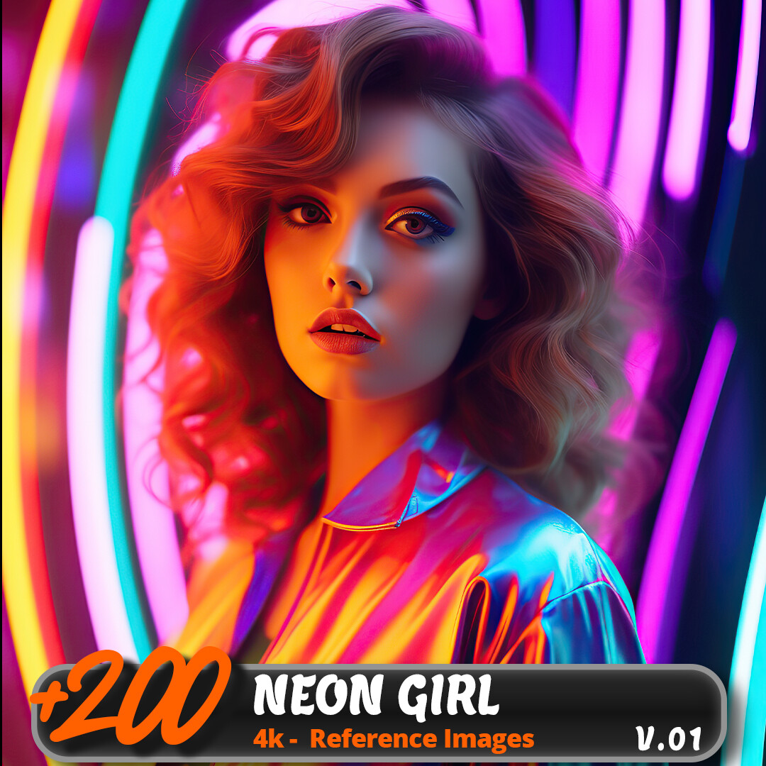 ArtStation - NEON GIRL VOL.01/ 4K/ Reference Image