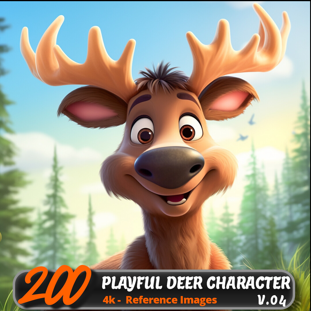 ArtStation - PLAYFUL DEER CHARACTER VOL.04/4K/ Reference Image