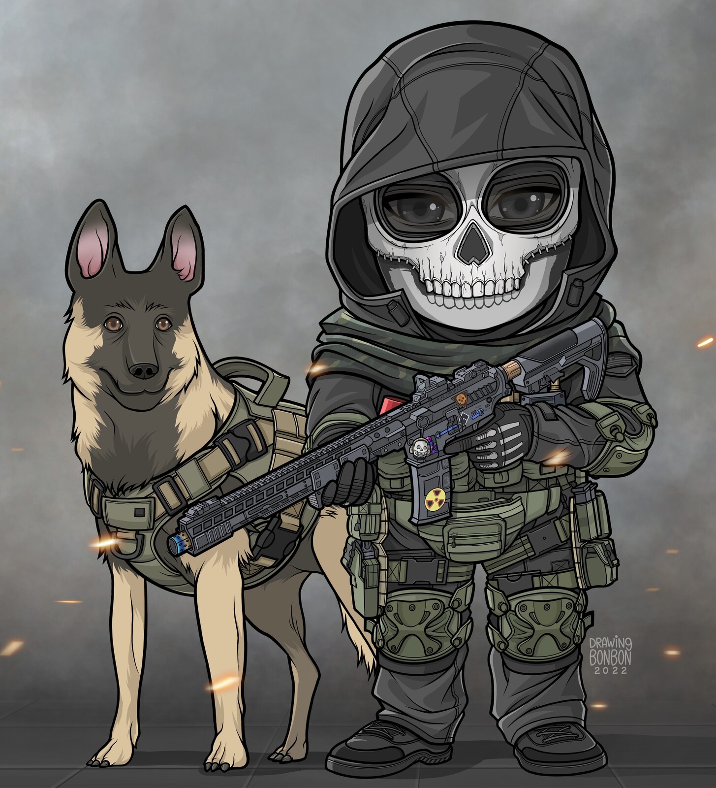 drawingbonbon - Ghost Modern Warfare Chibi