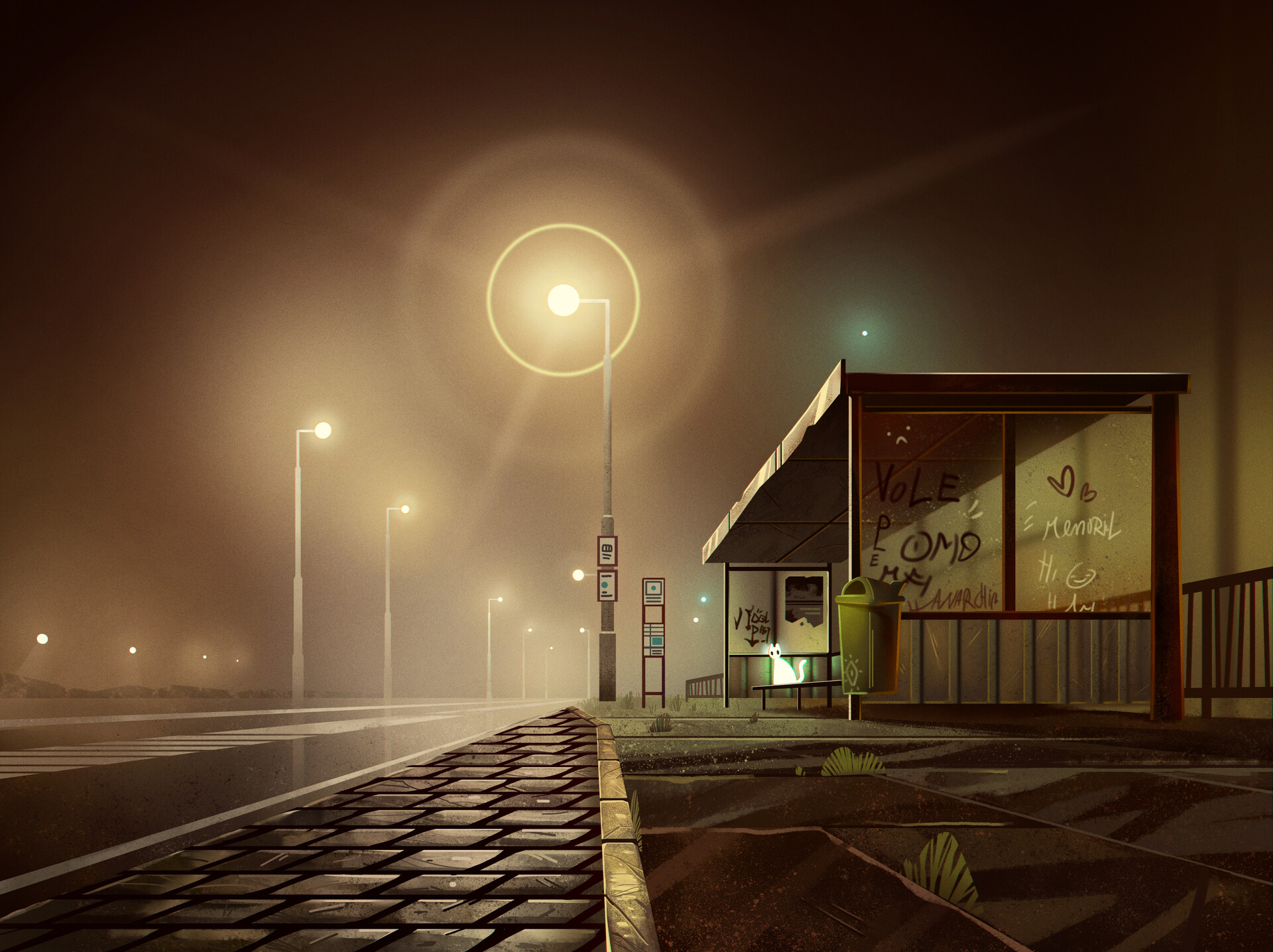 ArtStation - Bus stop