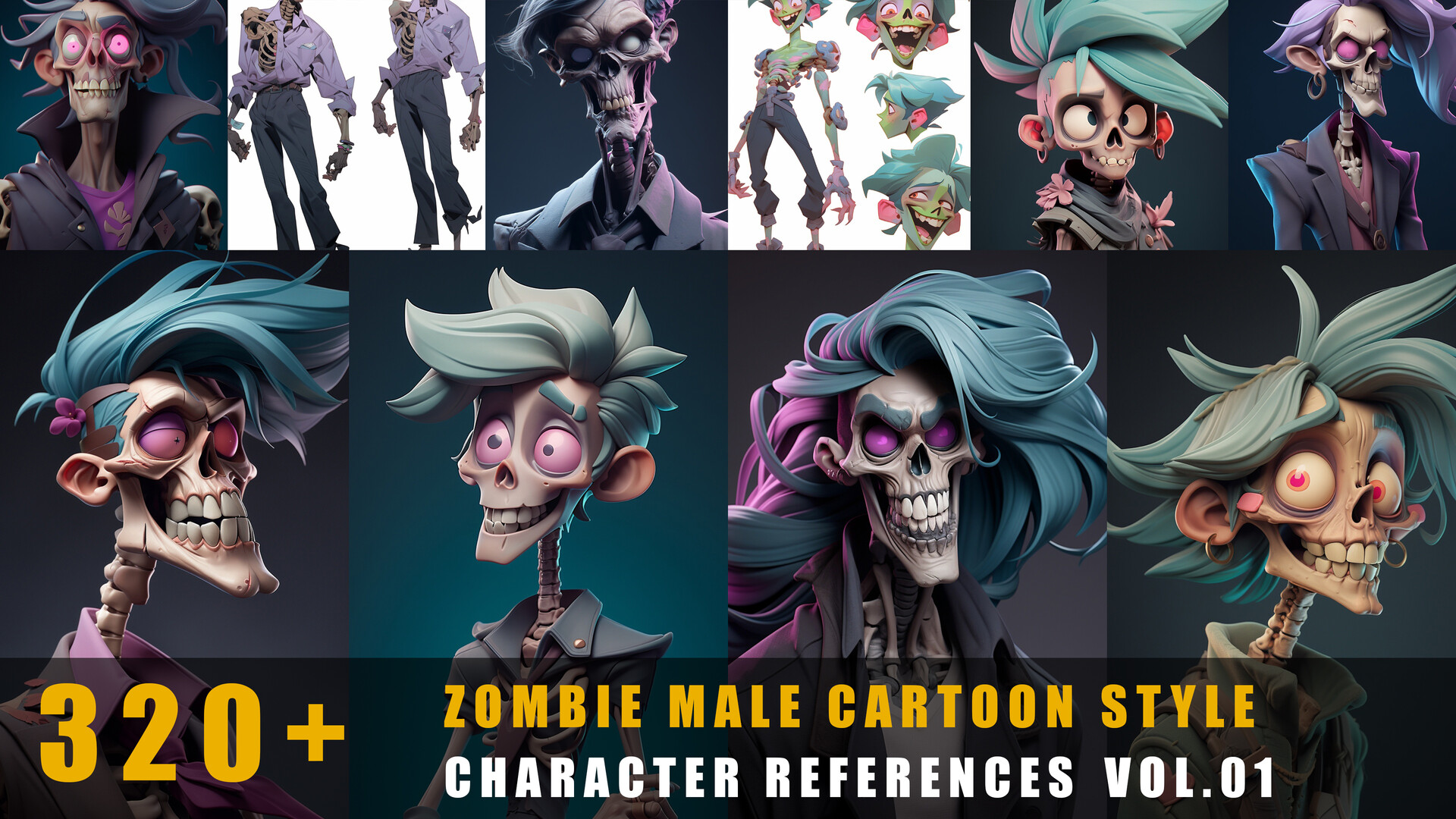 WaterLaw's Studio - 320+ Zombie Male Cartoon Style - Character ...