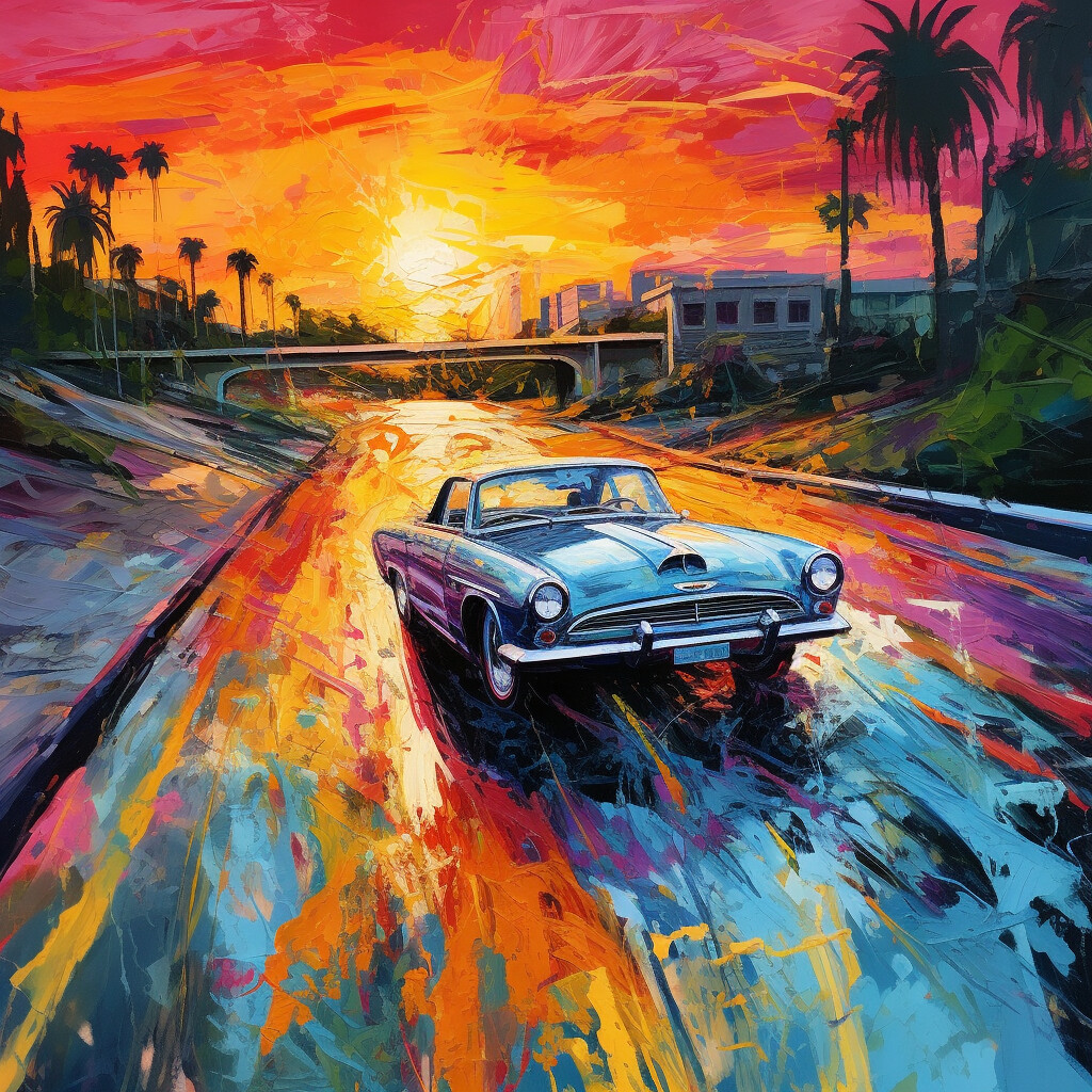 ArtStation - Classic Car Neon Impasto