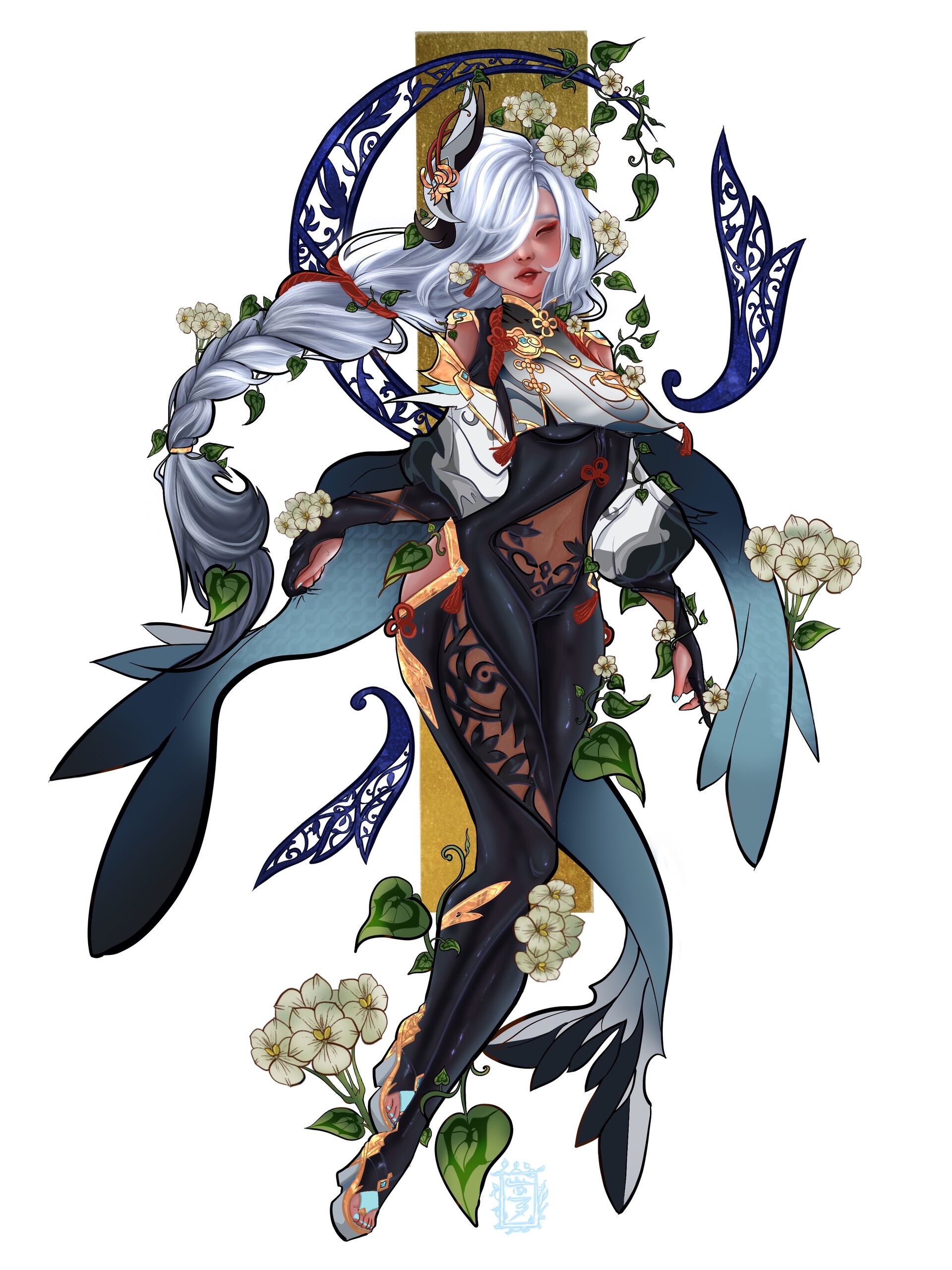 Yume_art - Fanart Genshin Mucha style