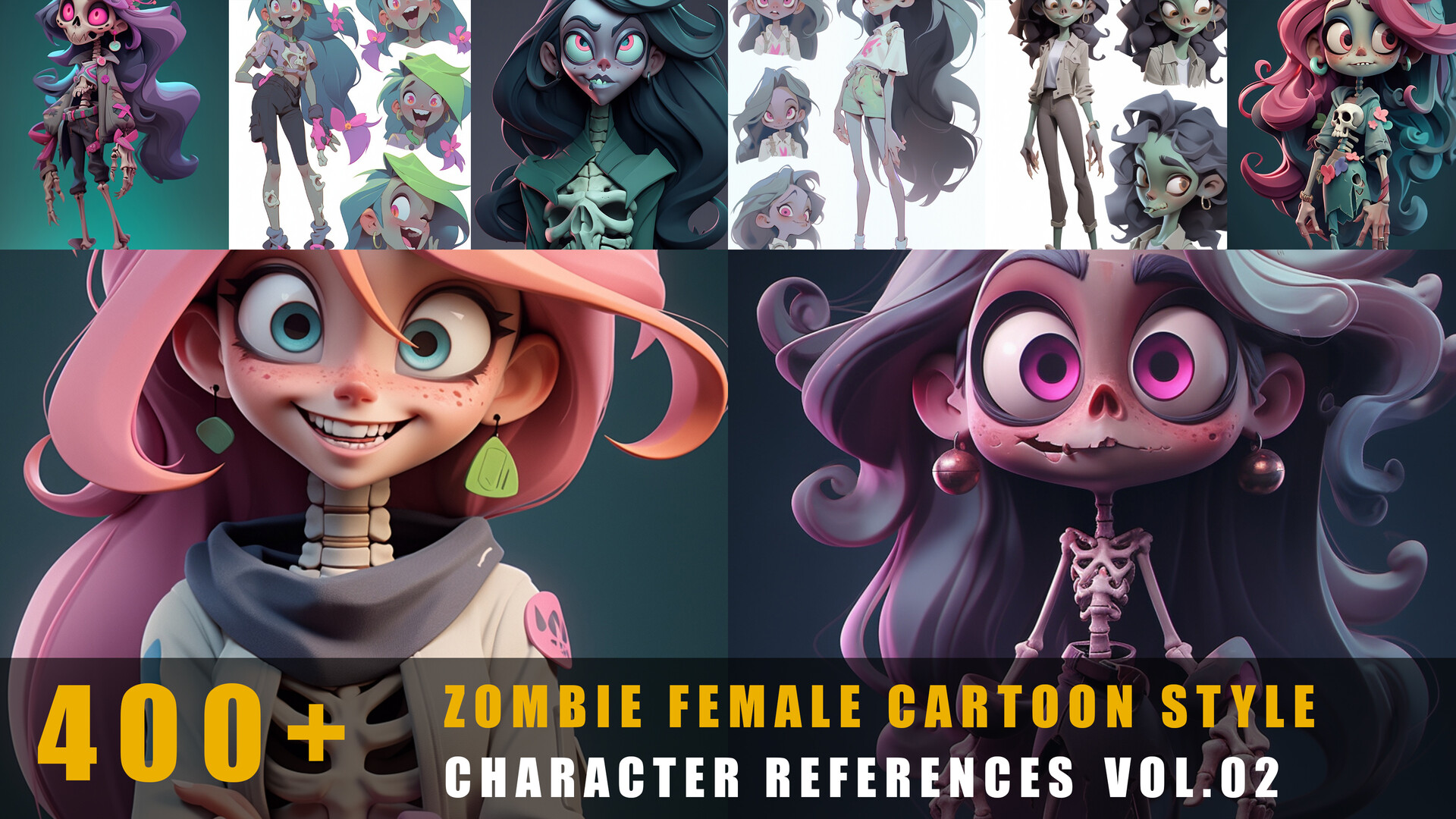 WaterLaw's Studio - 400+ Zombie Female Cartoon Style - Character ...