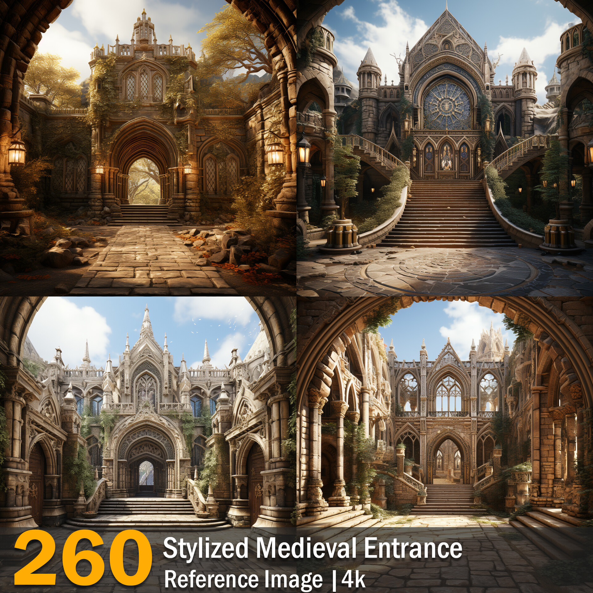 ArtStation - Stylized Medieval Entrance | Reference Images | 4K