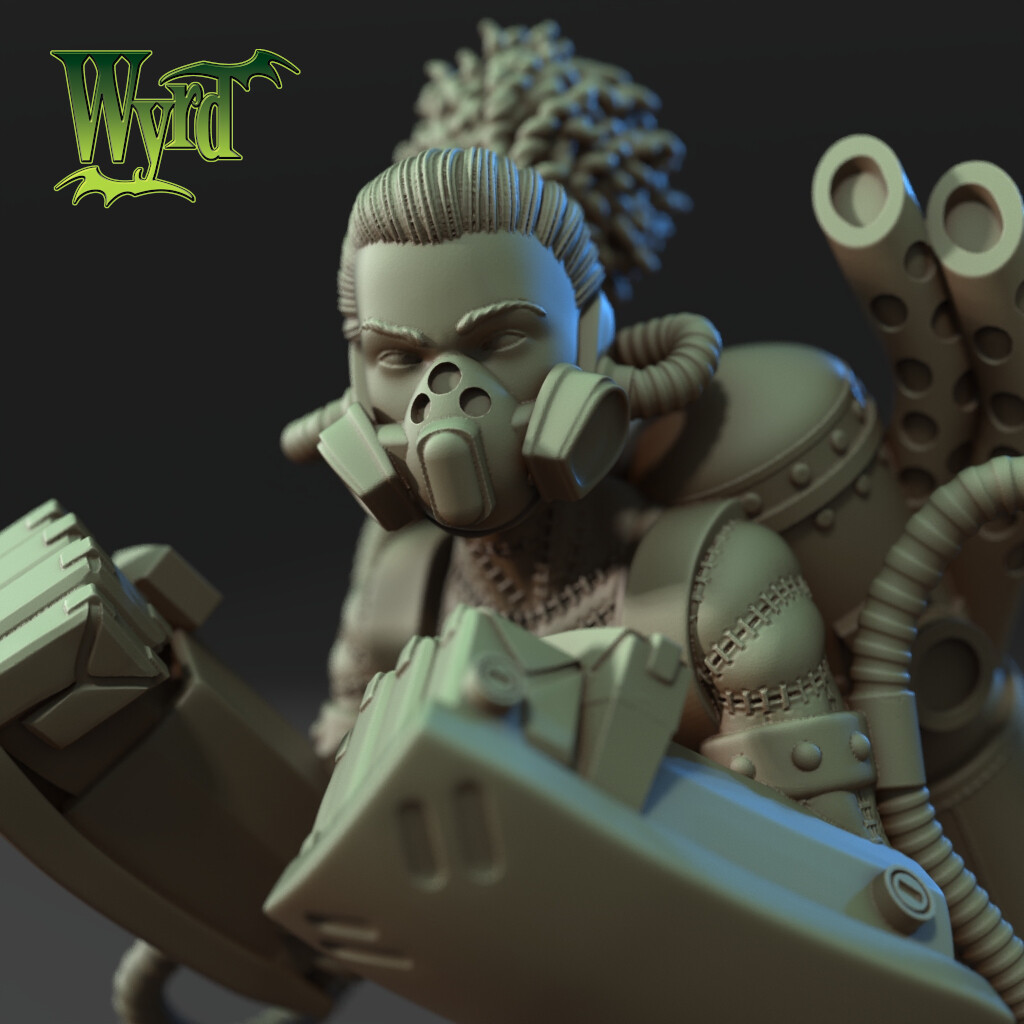 ArtStation - Miss Conduct- 32mm miniature - WYRD GAMES