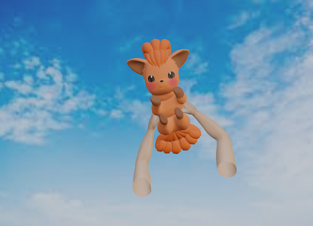 ArtStation - 3D Pokemon with five tails for animation