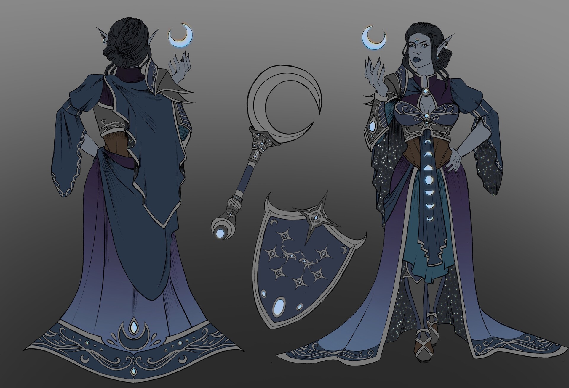 ArtStation - Elyssandra- Eladrin Twilight Cleric of Selune