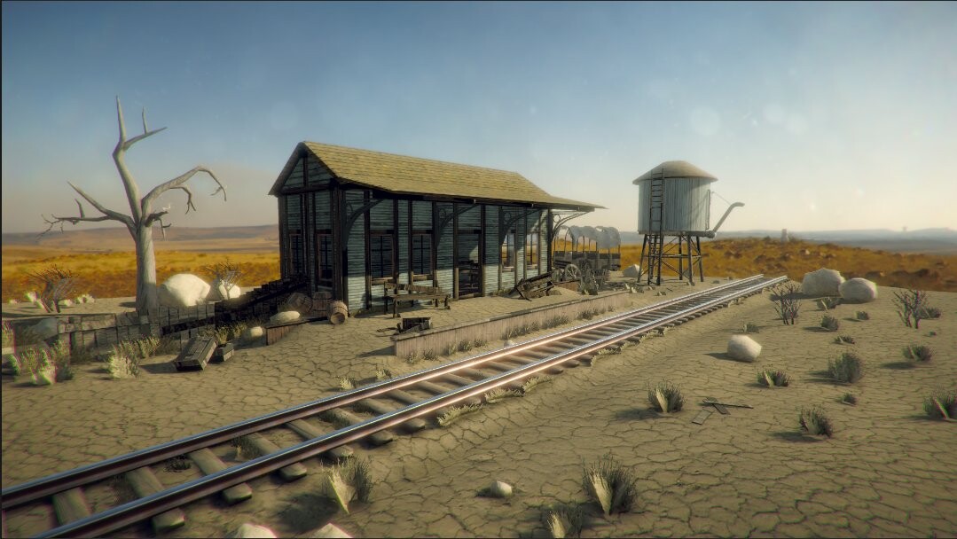 ArtStation - Prototype western game scene