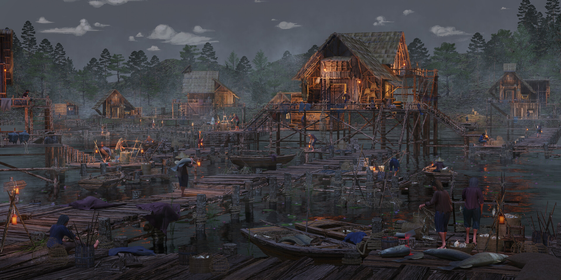 ArtStation - Fishing village