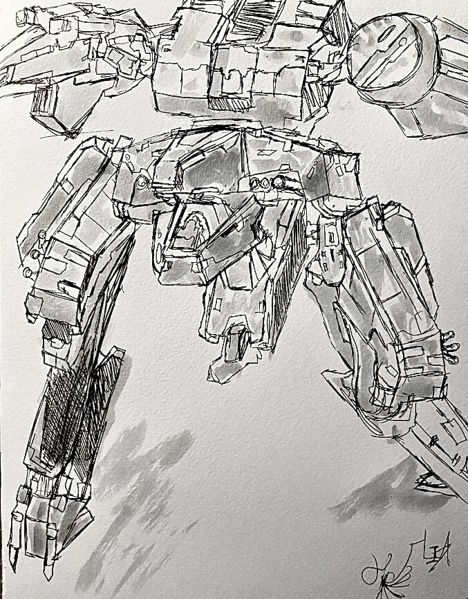 ArtStation - metal gear rex scribble
