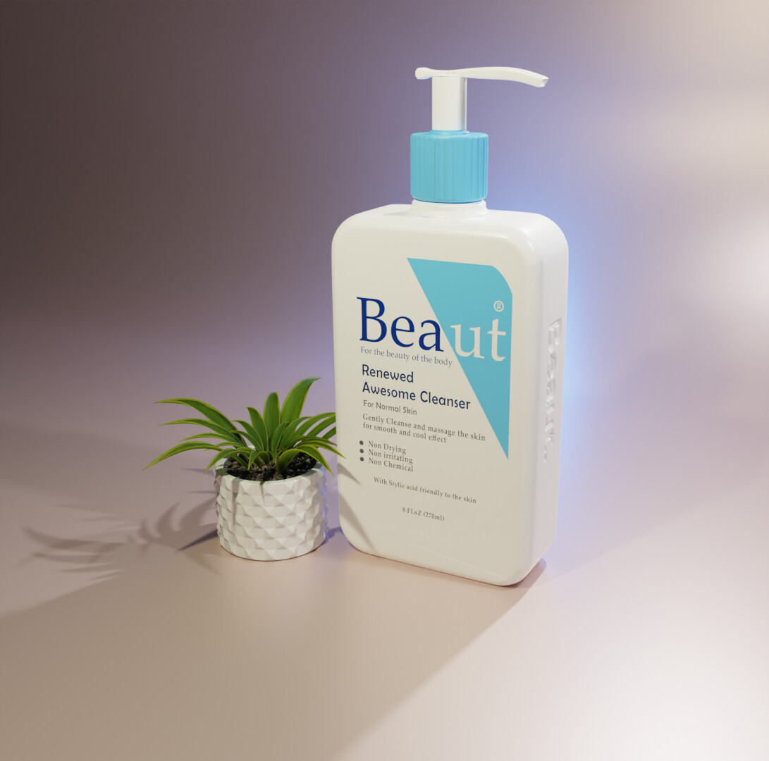 ArtStation - Lotion bottle cosmetic 3D design and label model