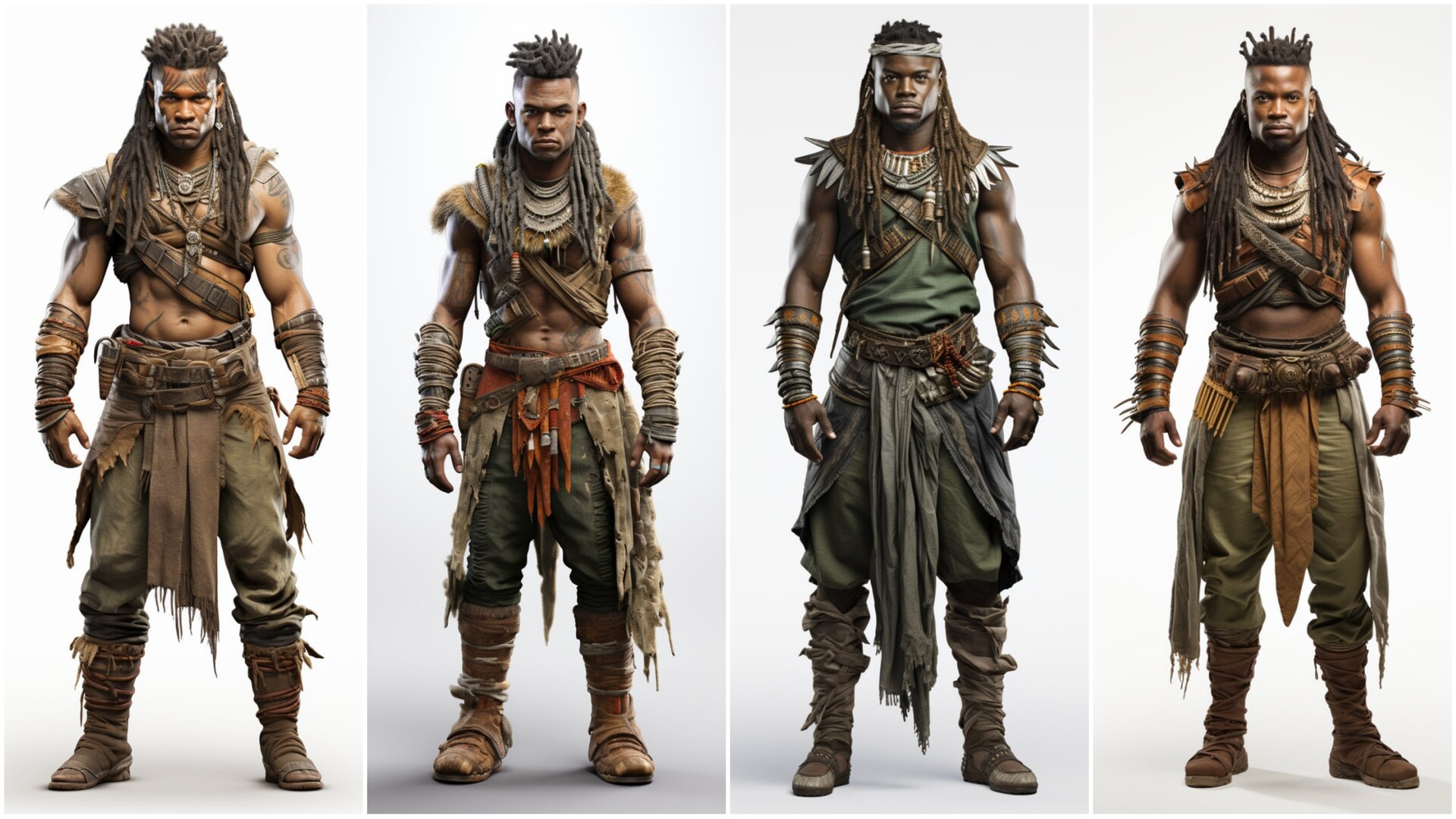 Concept Art - +200 African Tribe Male Characters Concept (4k)