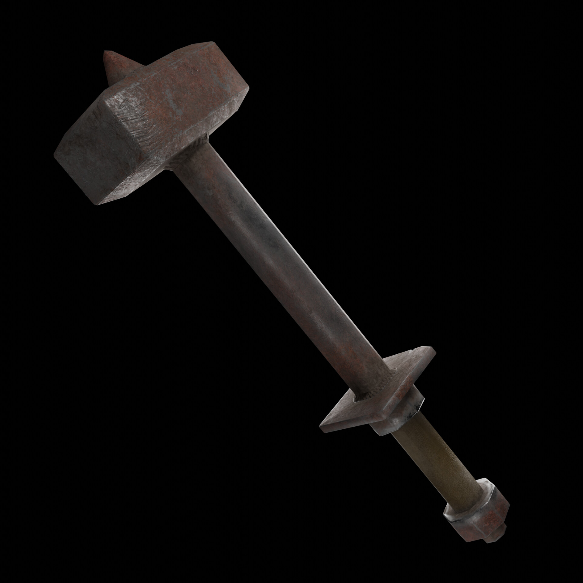 ArtStation - Lowpoly rusted warhammer