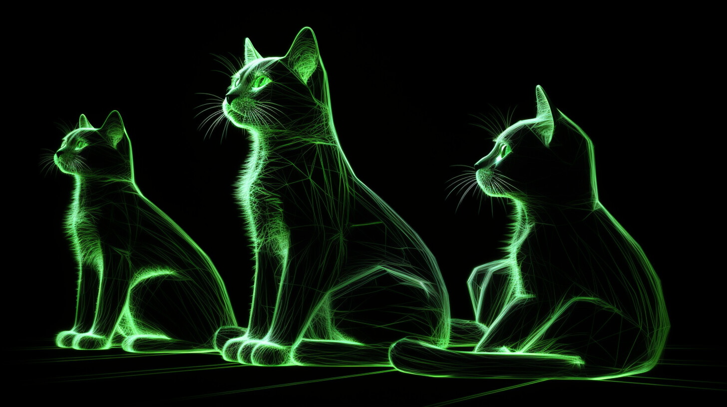 ArtStation - Wireframe cats - AI-generated art