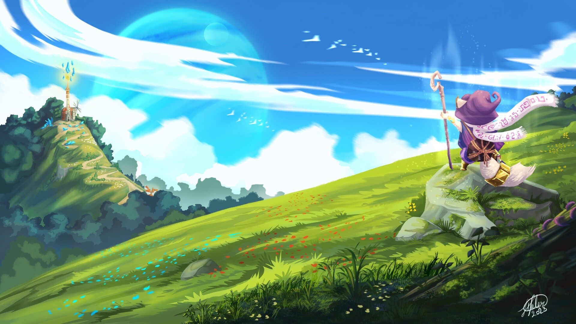 ArtStation - The white Fox and the magic Tower