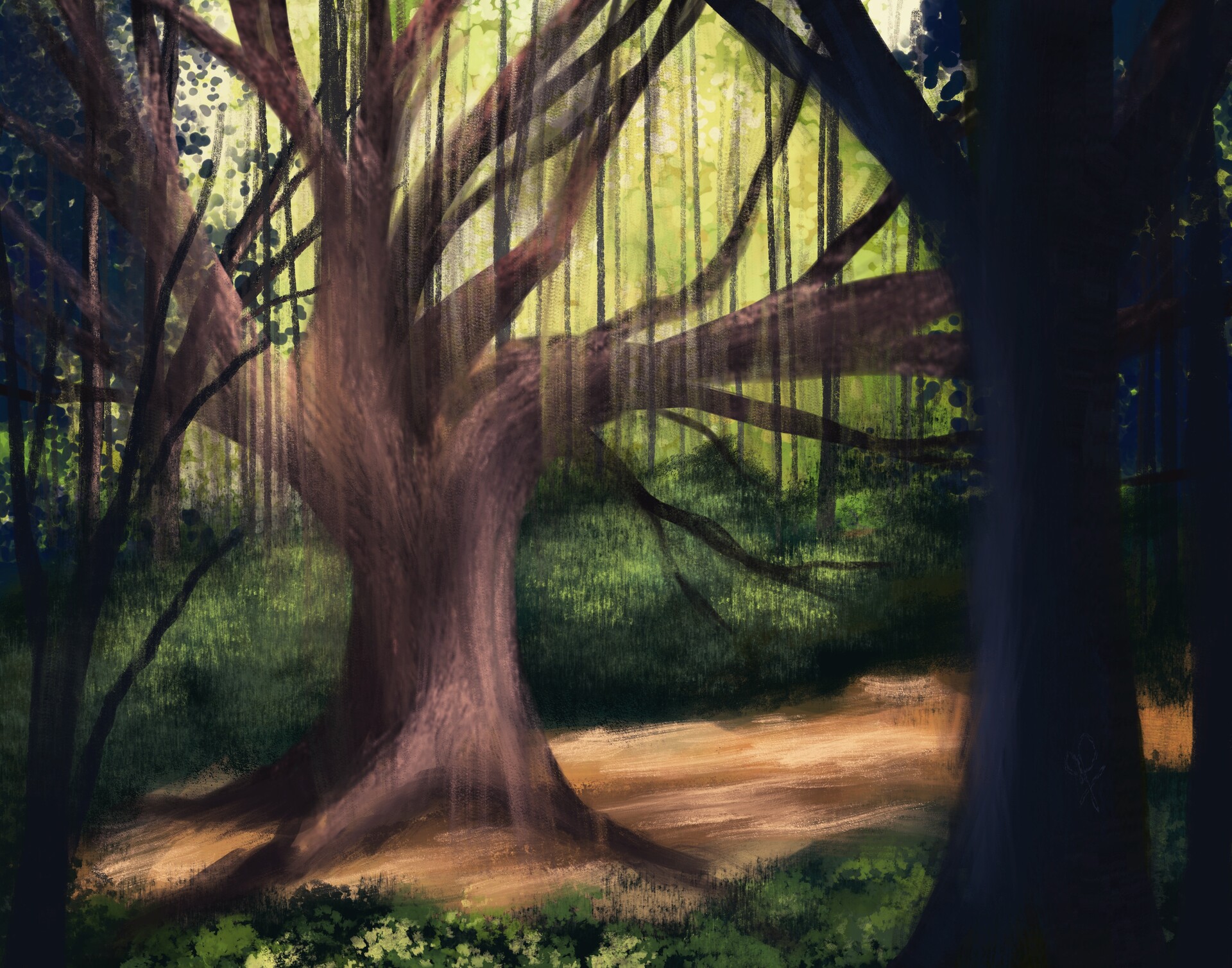 ArtStation - Gloomy forest in 3 lightings
