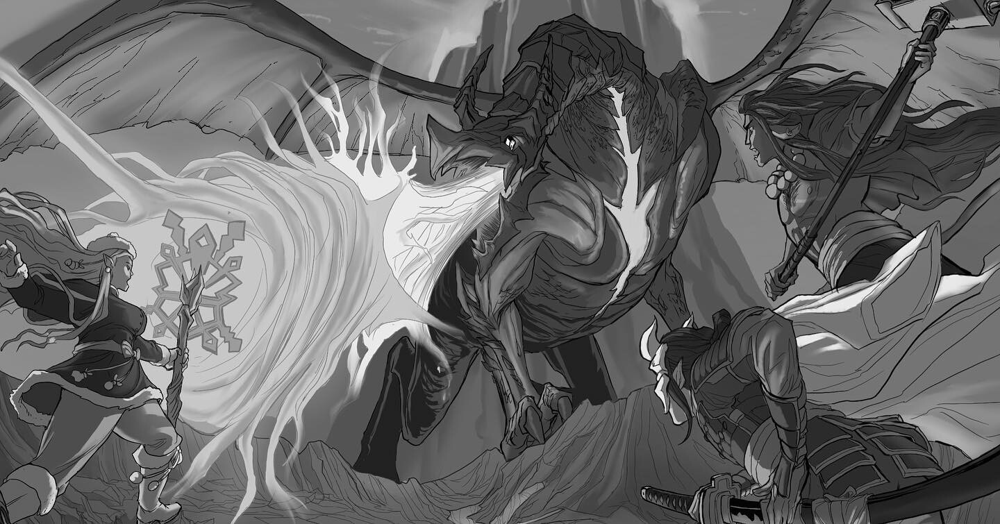 Pablo Barrios - "Grand final battle" Illustration of a client's dnd ...