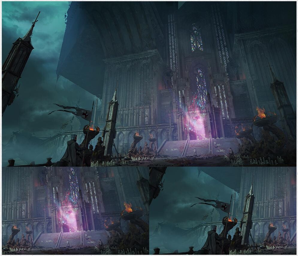 Wing fox - Blender+PS三輔二《至暗教堂》大型暗黑哥特建築環境概念氣氛教程