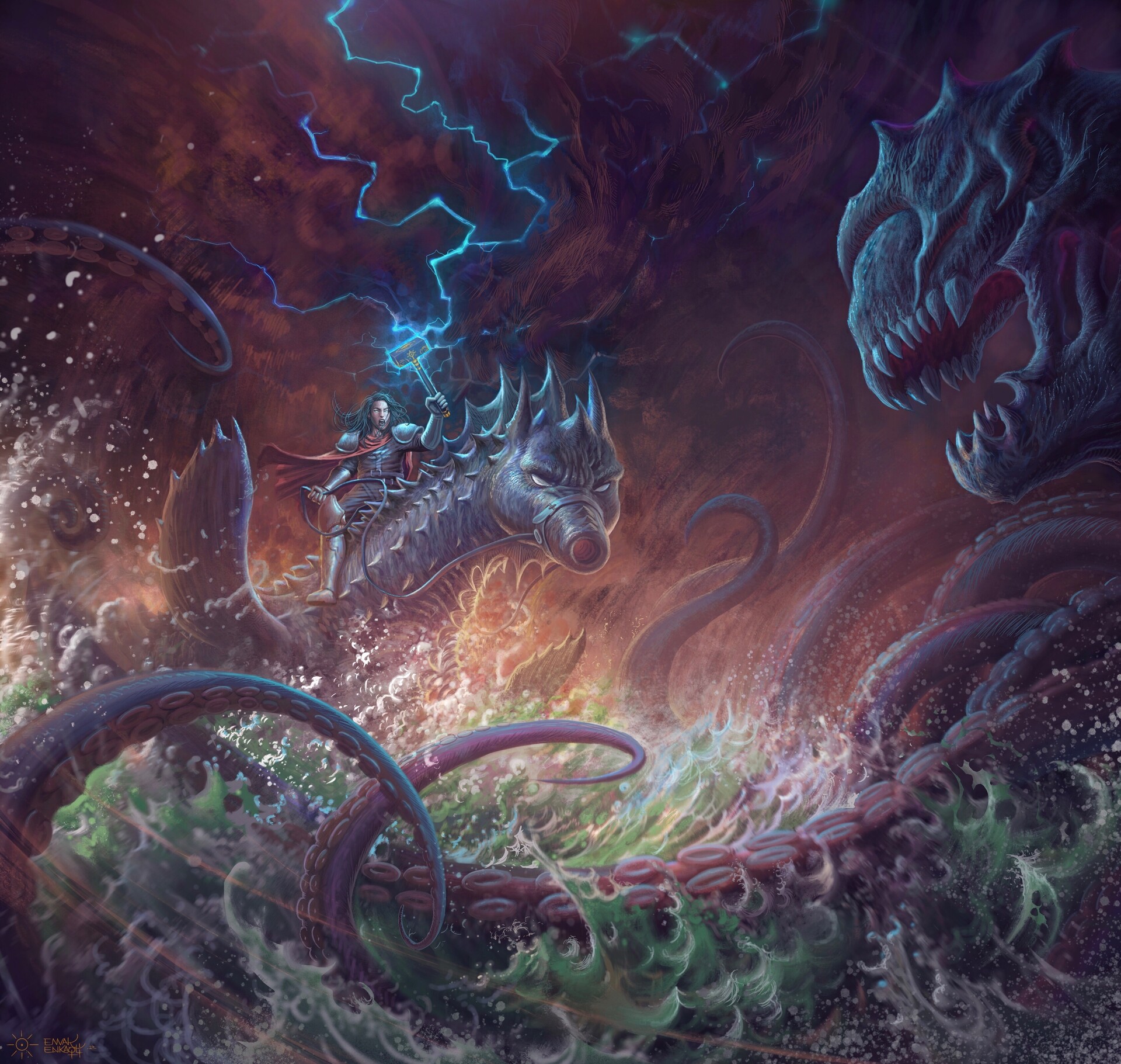 ArtStation - Heavy Metal Sea Horse Commission