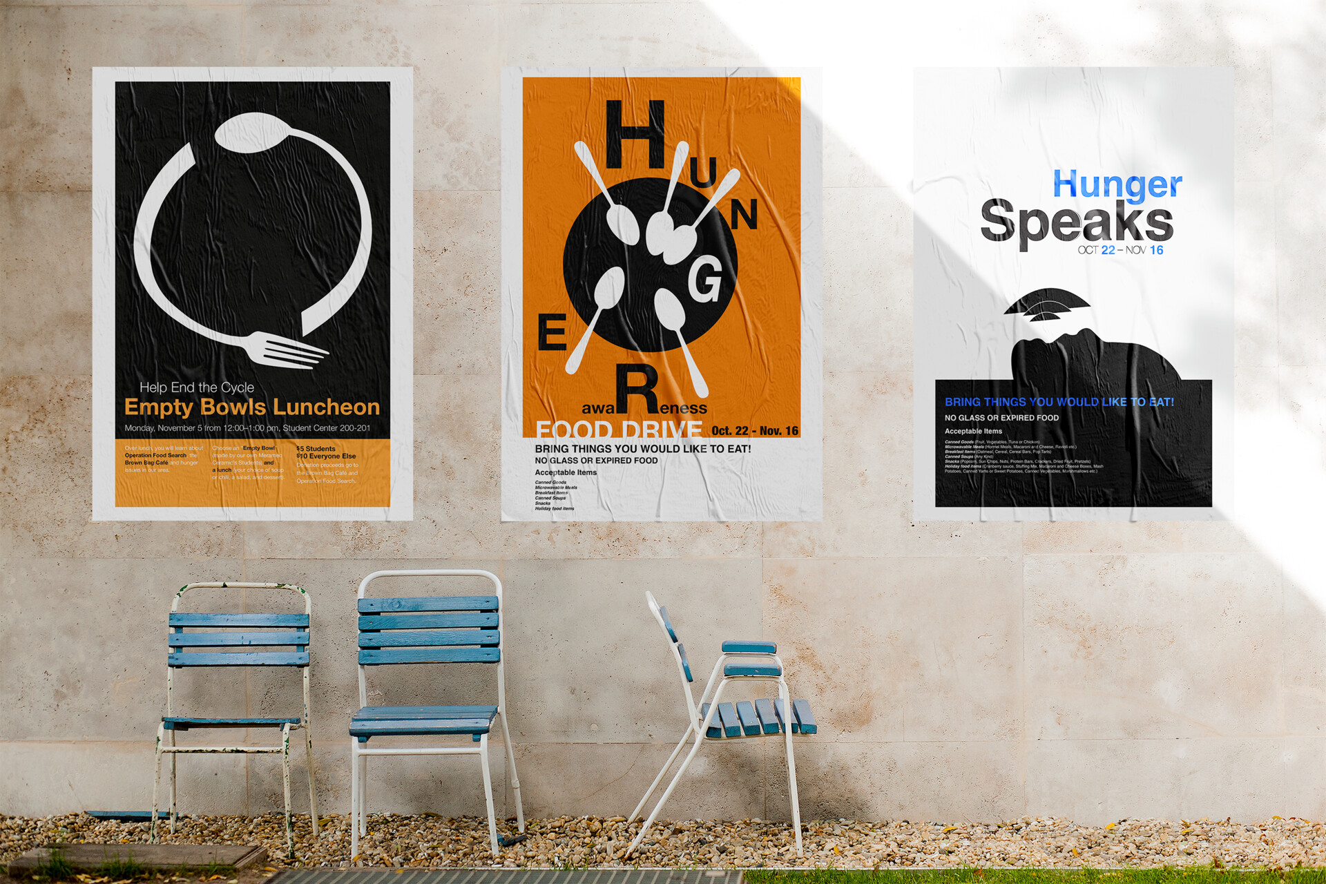 ArtStation - Swiss Style Hunger Awareness Posters for School Food Drive